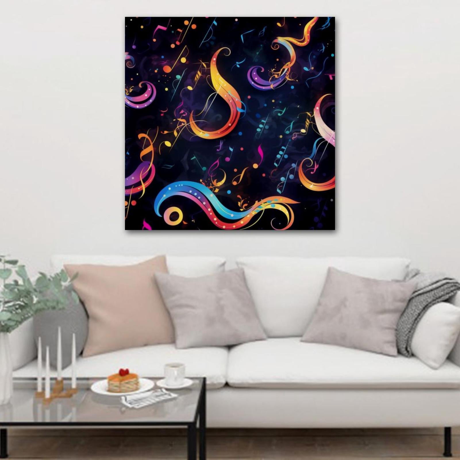 OWNSERIES Colorful Note Pattern Canvas Wall Art Paintings for Living ...