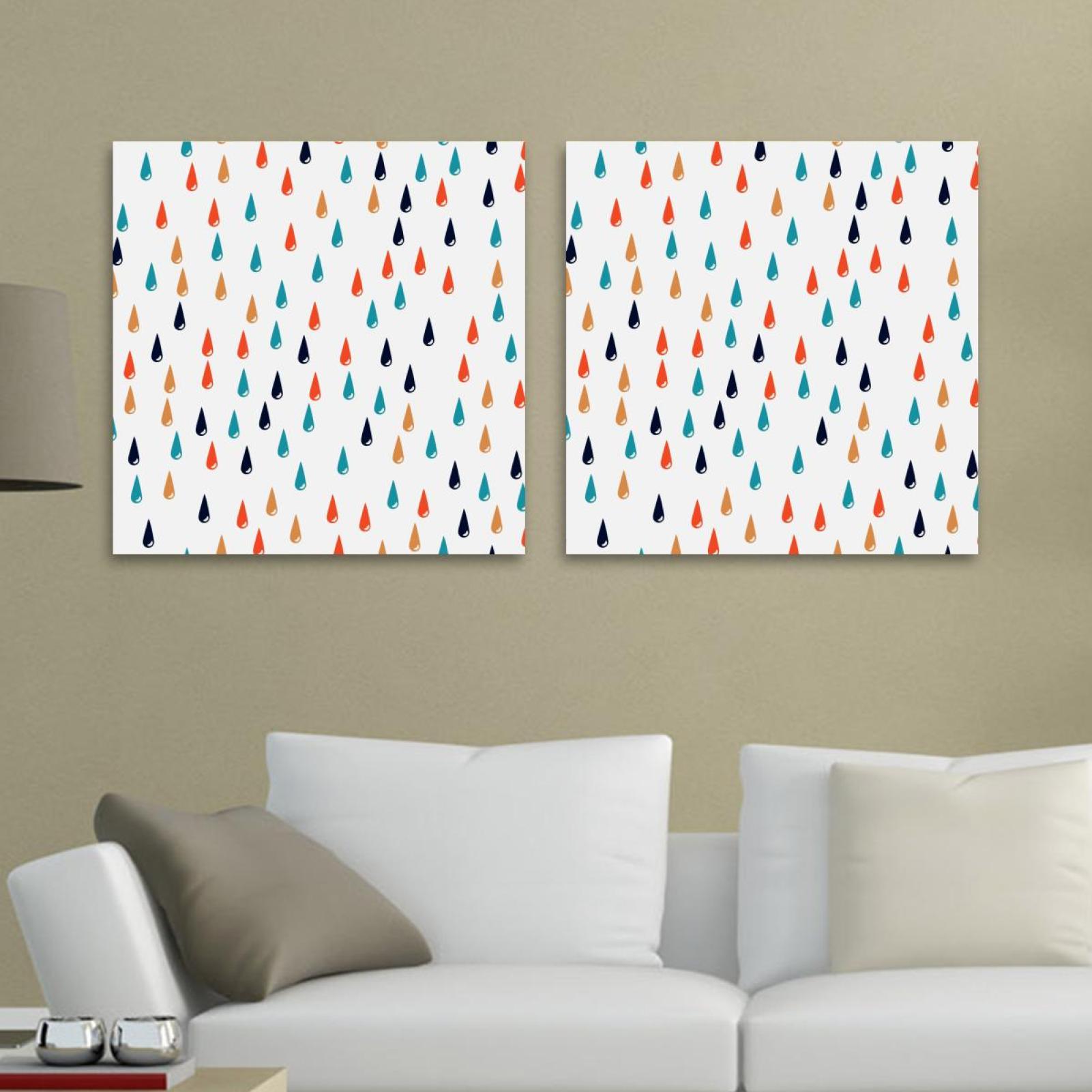 OWNSERIES Colorful Pattern 2PC Canvas Wall Art Paintings for Living ...
