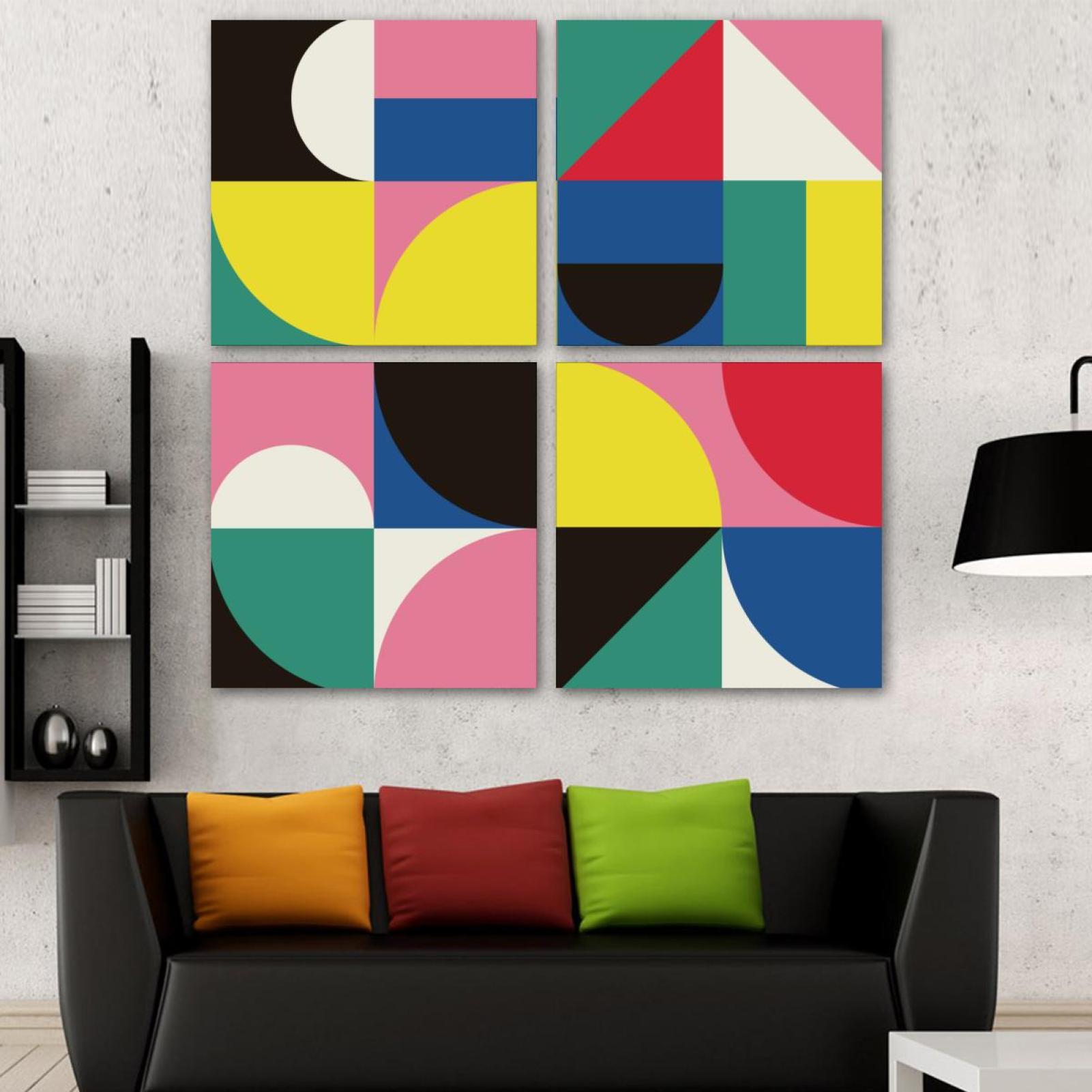 OWNSERIES Colorful Pattern Pattern 4PC Frameless Canvas Wall Art ...