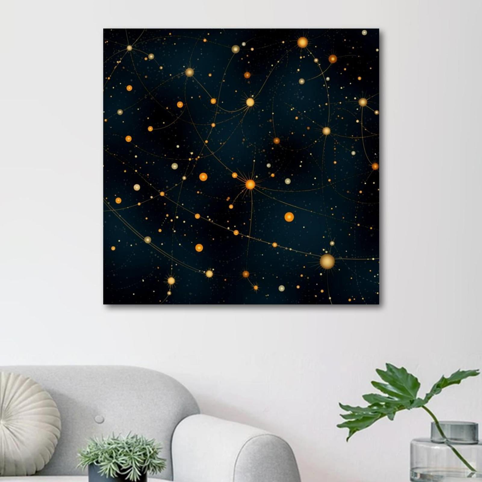 OWNSERIES Constellation Pattern Canvas Wall Art Paintings for Living ...