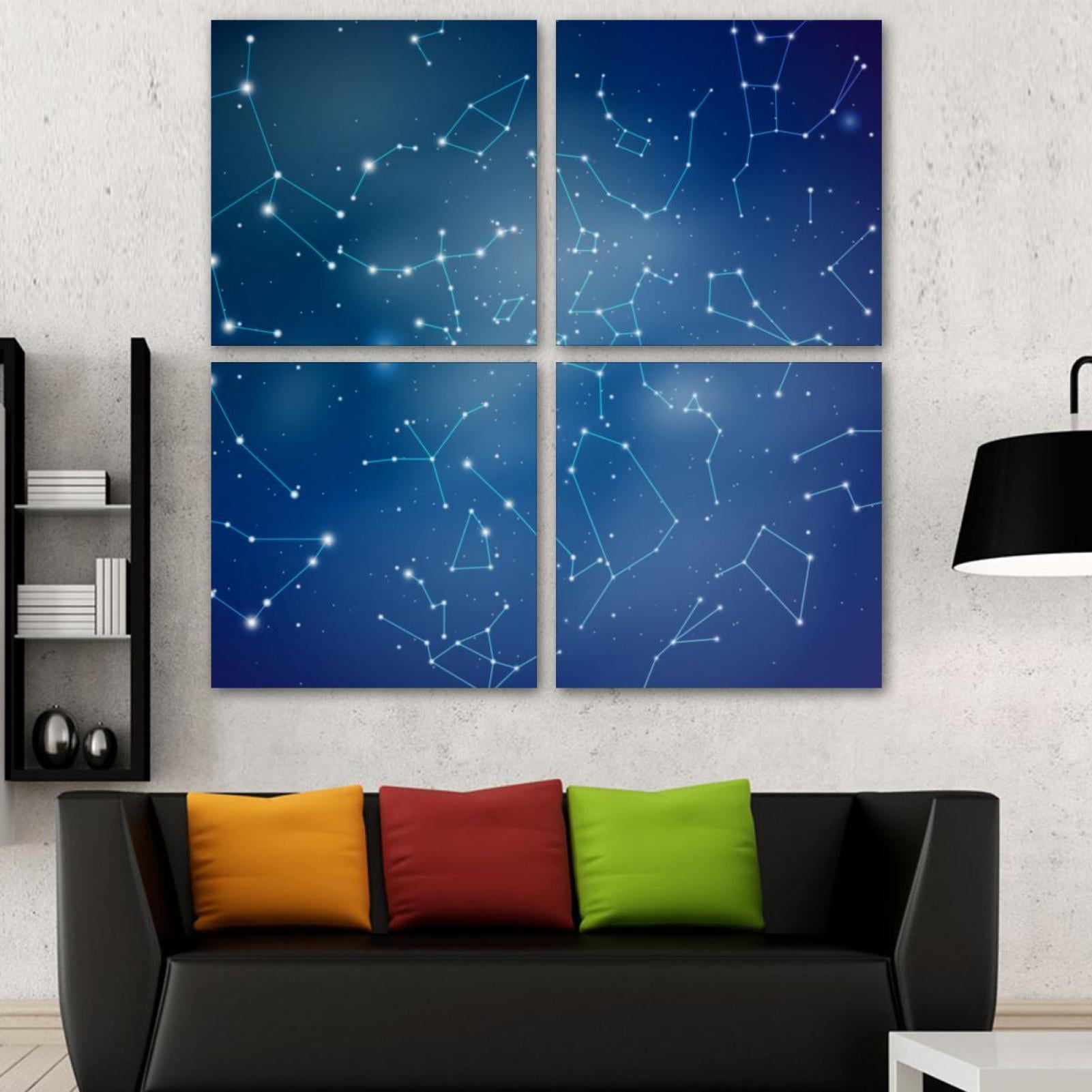 OWNSERIES Constellation Starry Sky Galaxy Pattern 4PC Frameless Canvas ...