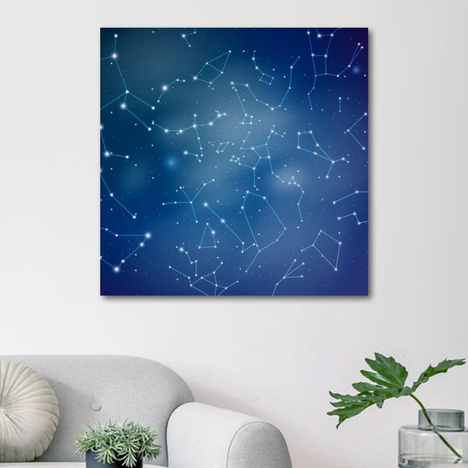 OWNSERIES Constellation Starry Sky Galaxy Pattern Canvas Wall Art ...