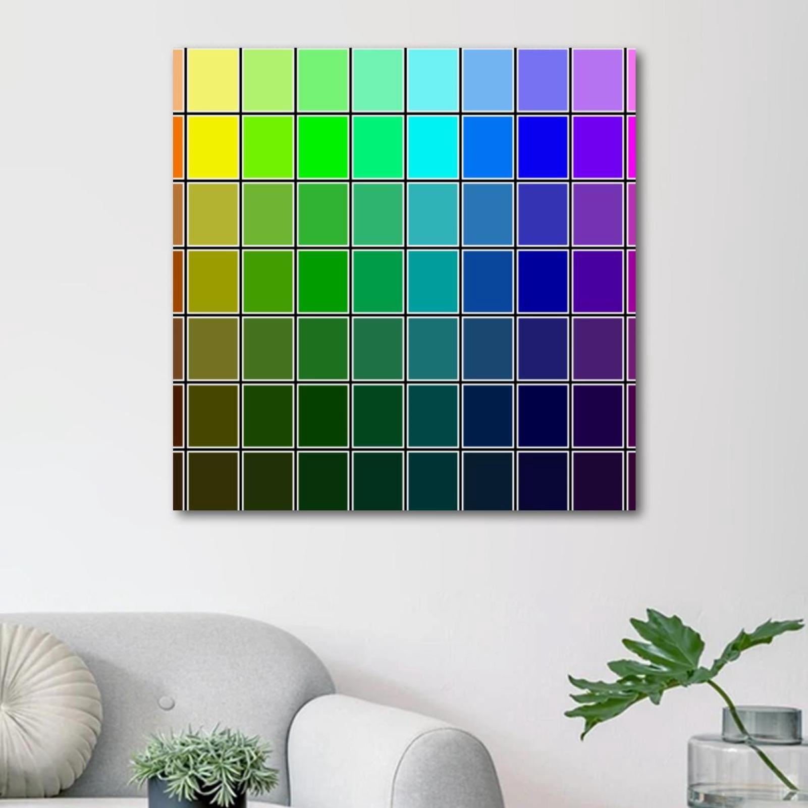 OWNSERIES Cool Color Swatches Pattern Canvas Wall Art Paintings for ...