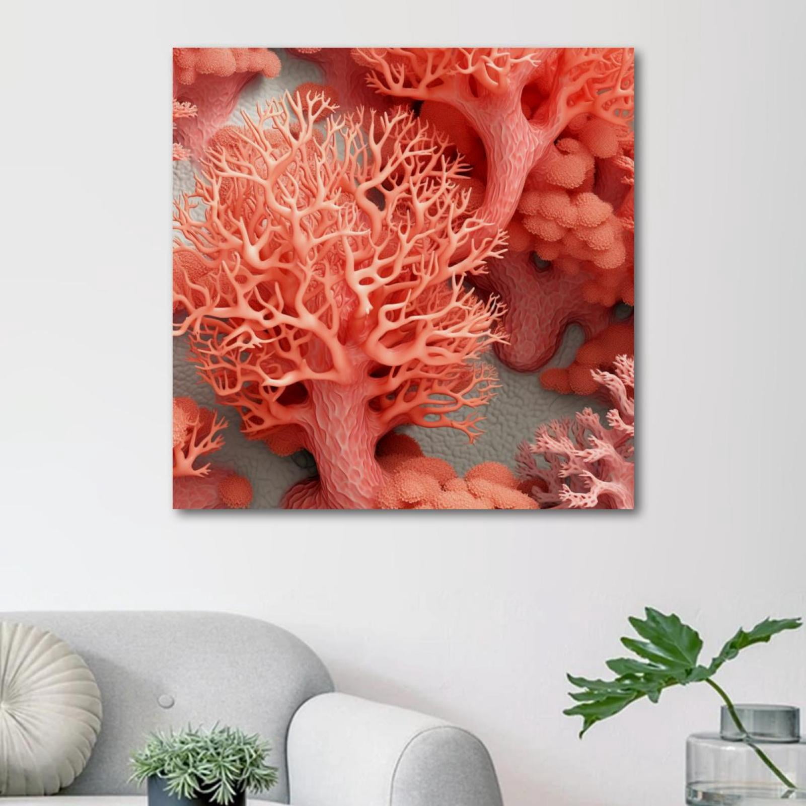OWNSERIES Coral Pattern Canvas Wall Art Paintings for Living Room ...