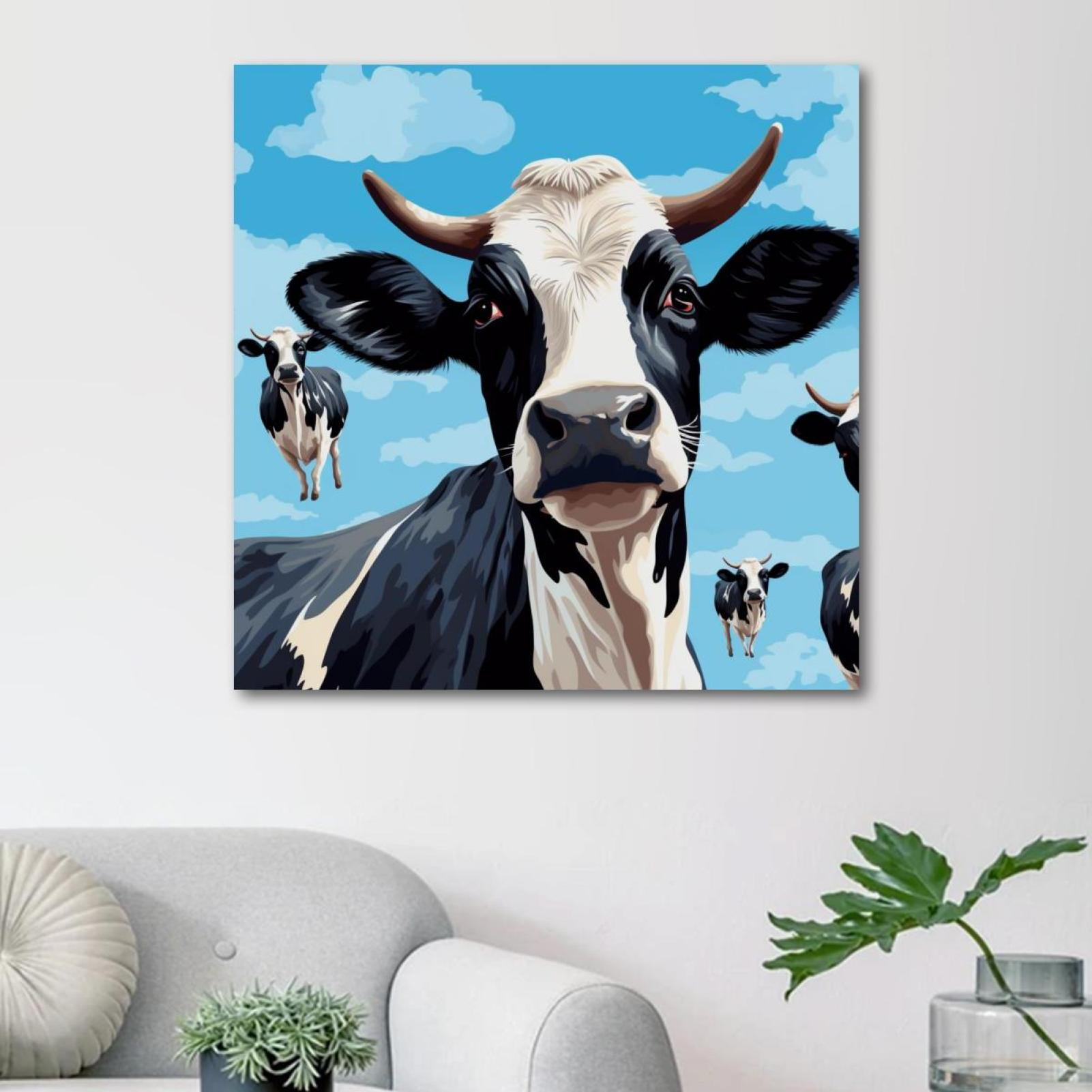OWNSERIES Cow Pattern Canvas Wall Art Paintings for Living Room Canvas ...