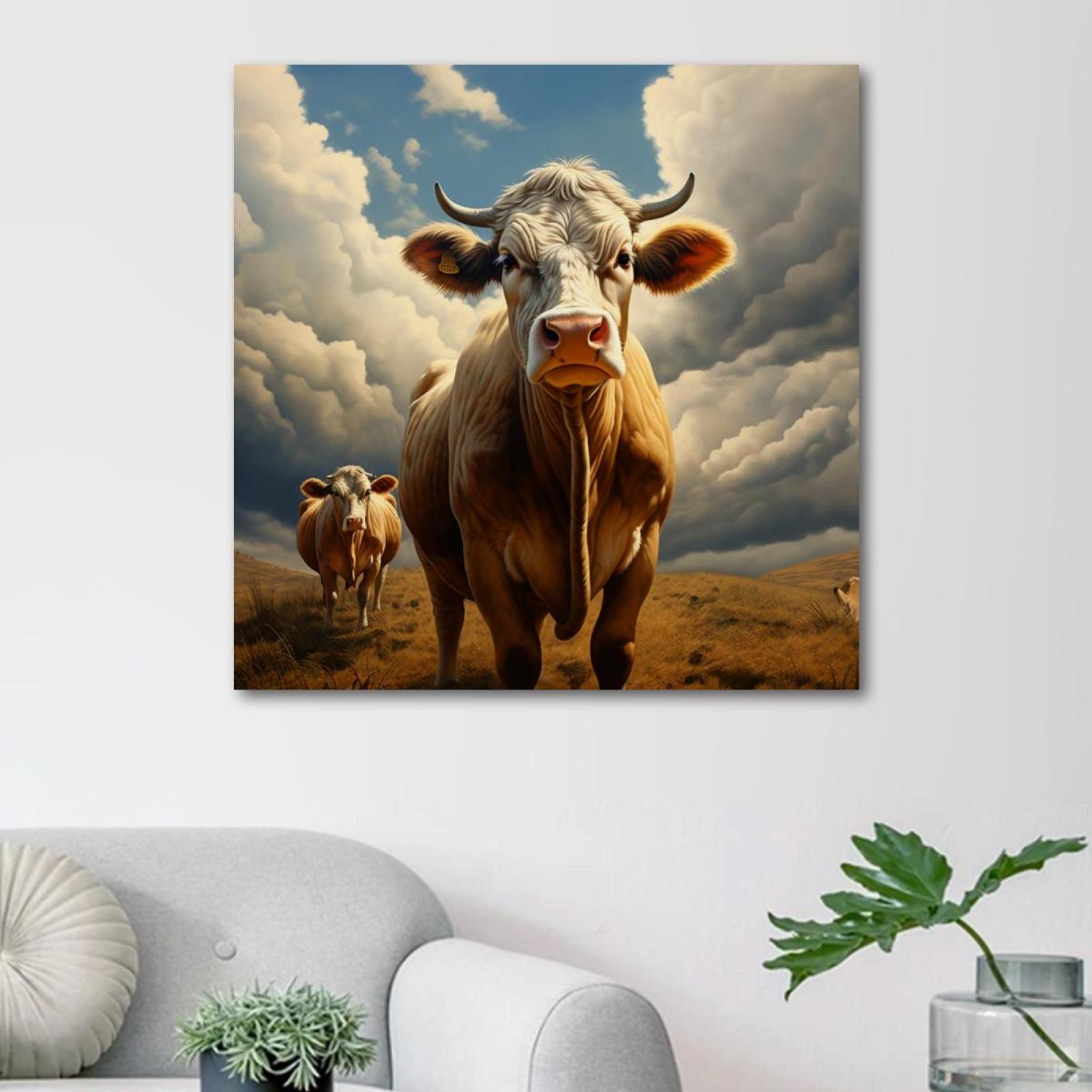 OWNSERIES Cow Pattern Canvas Wall Art Paintings for Living Room Canvas ...