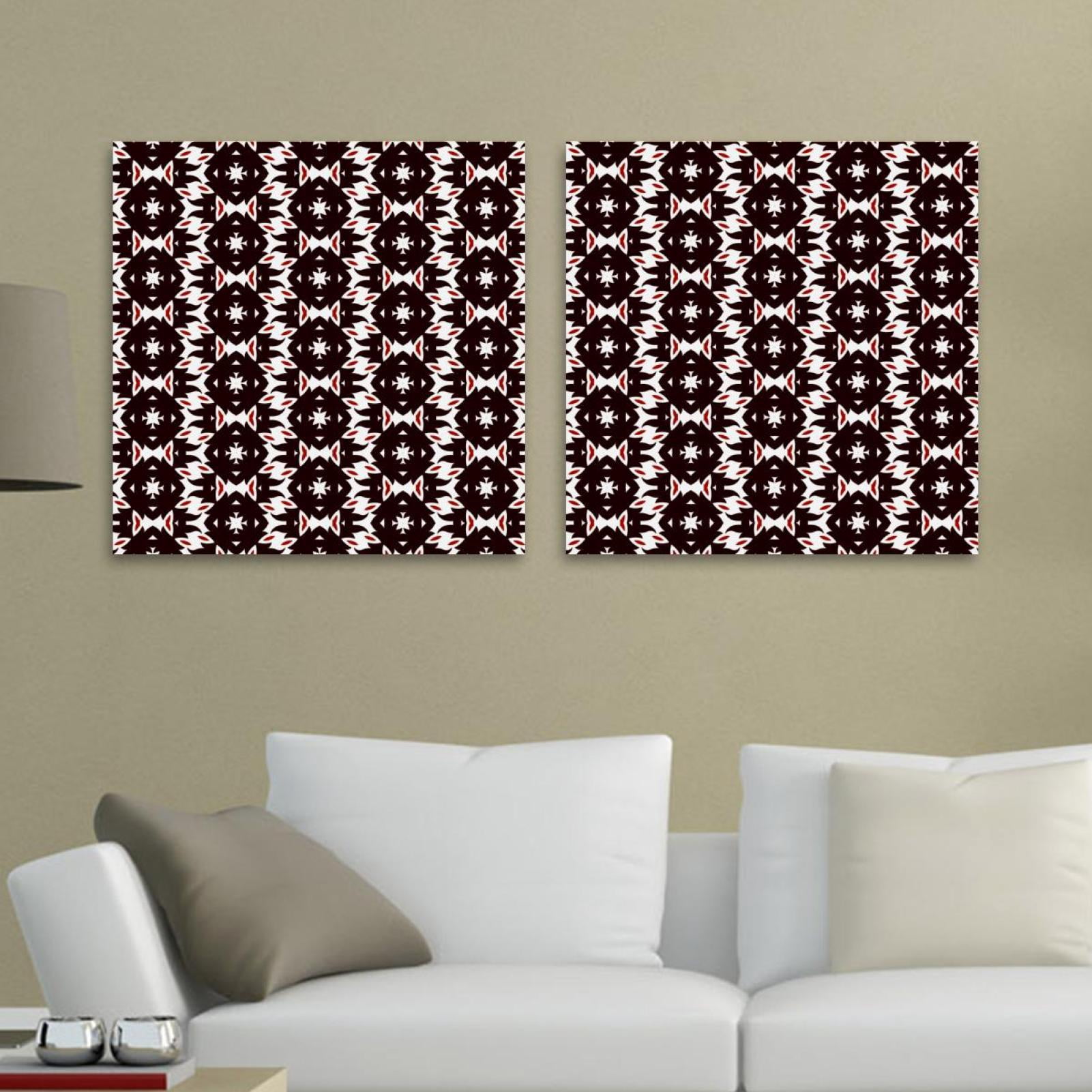 OWNSERIES Creative Boho Geometric Pattern 2PC Canvas Wall Art Paintings ...
