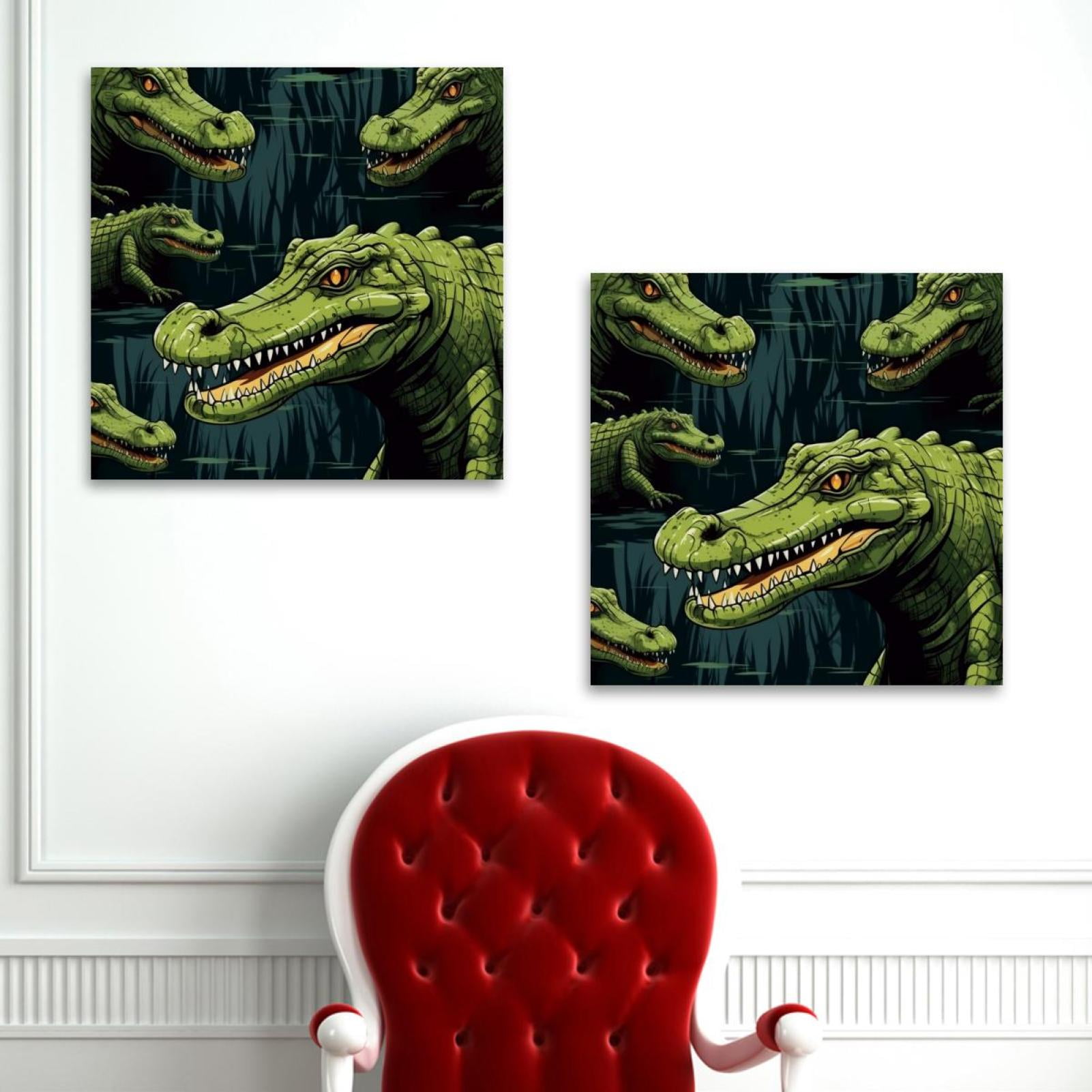 OWNSERIES Crocodile Pattern 2PC Canvas Wall Art Paintings for Living ...