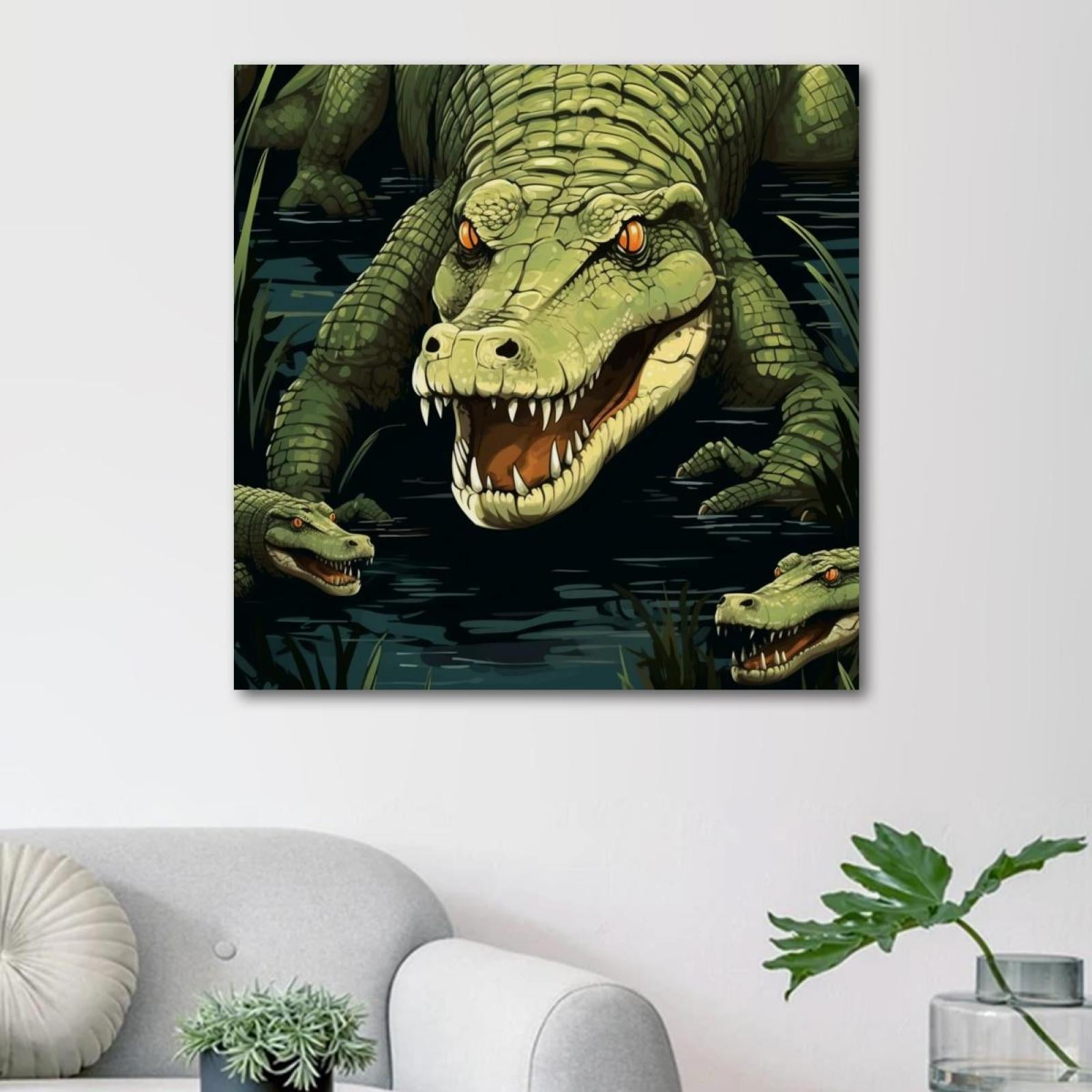 OWNSERIES Crocodile Pattern Canvas Wall Art Paintings for Living Room ...