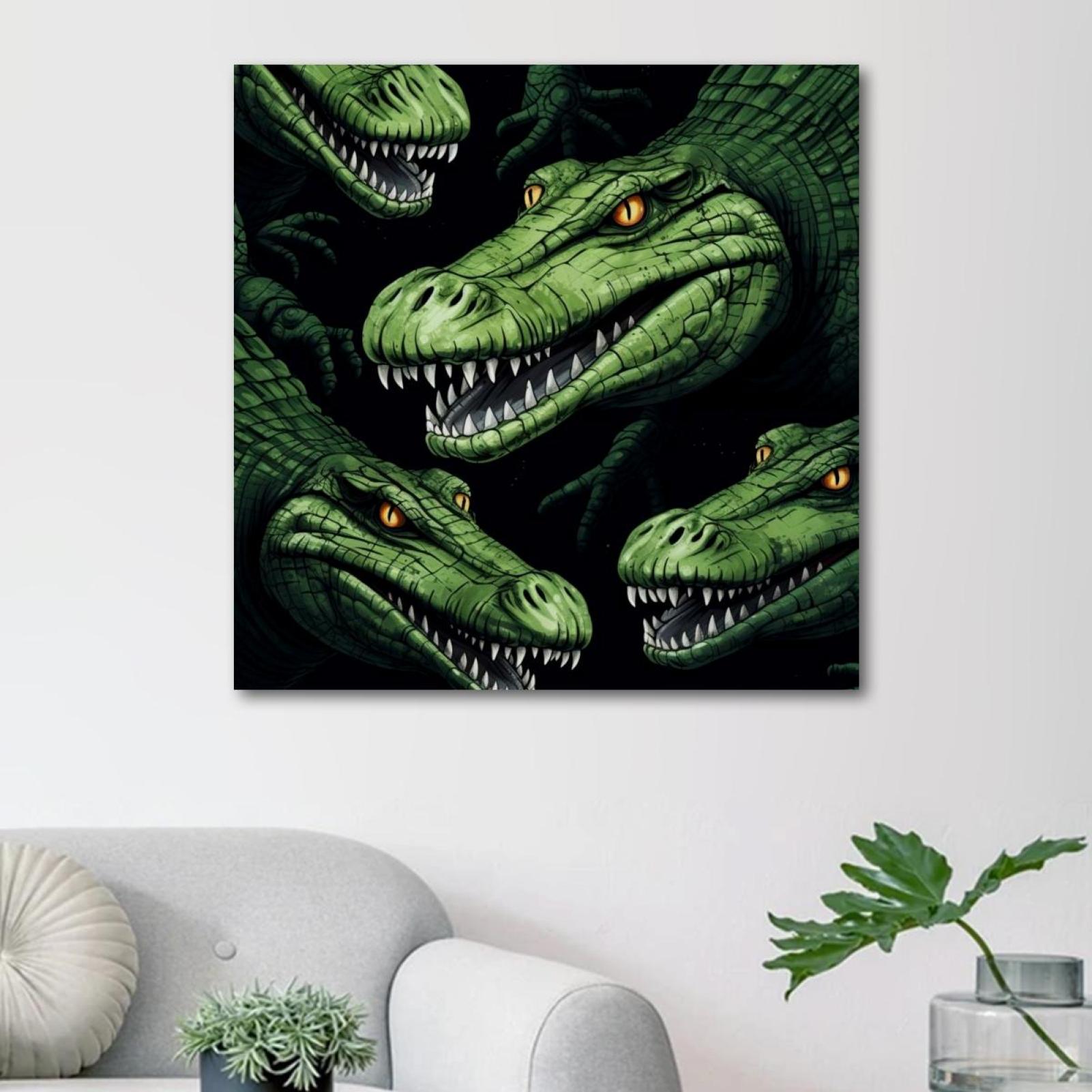 OWNSERIES Crocodile Pattern Canvas Wall Art Paintings for Living Room ...