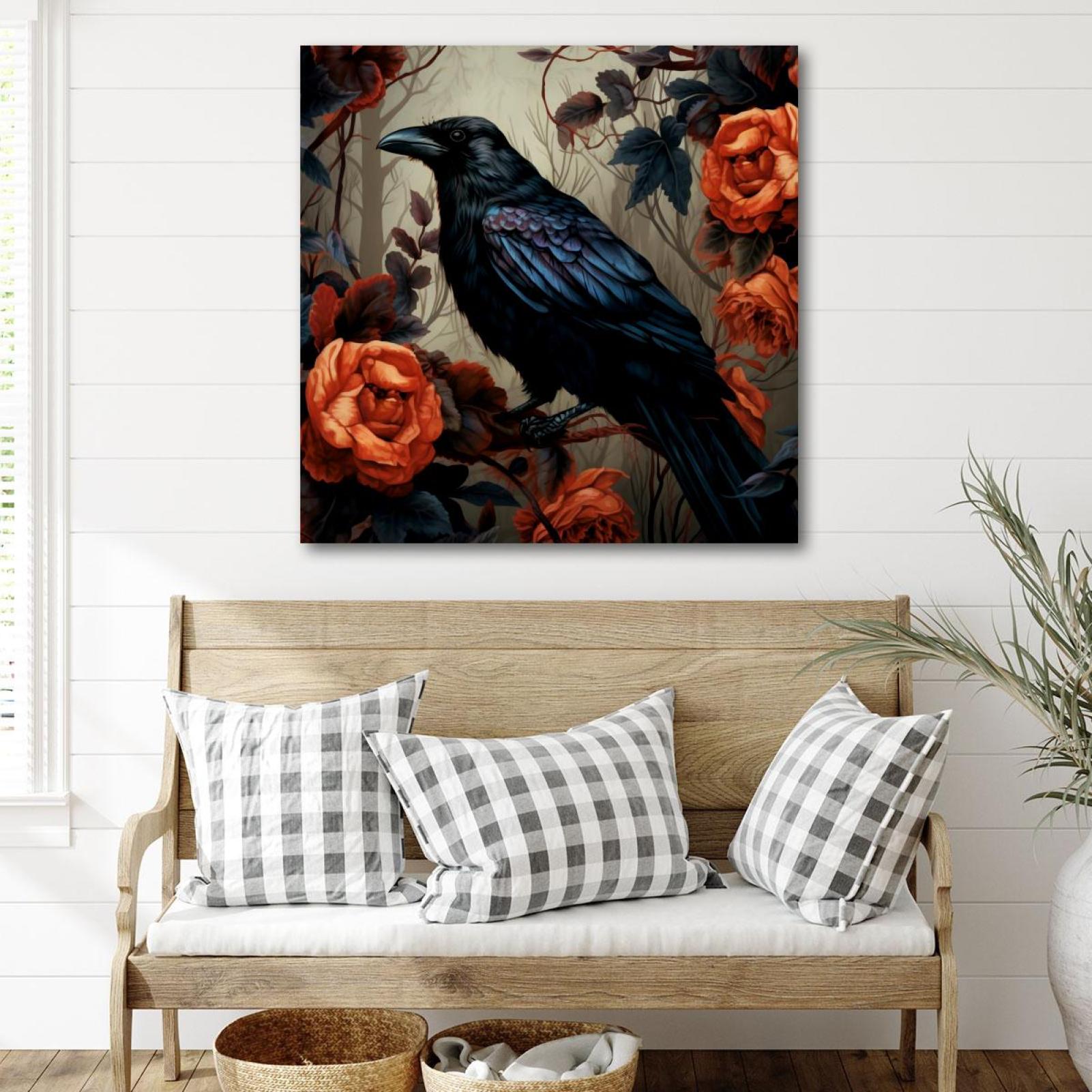 OWNSERIES Crow Pattern Canvas Wall Art Paintings for Living Room Canvas ...