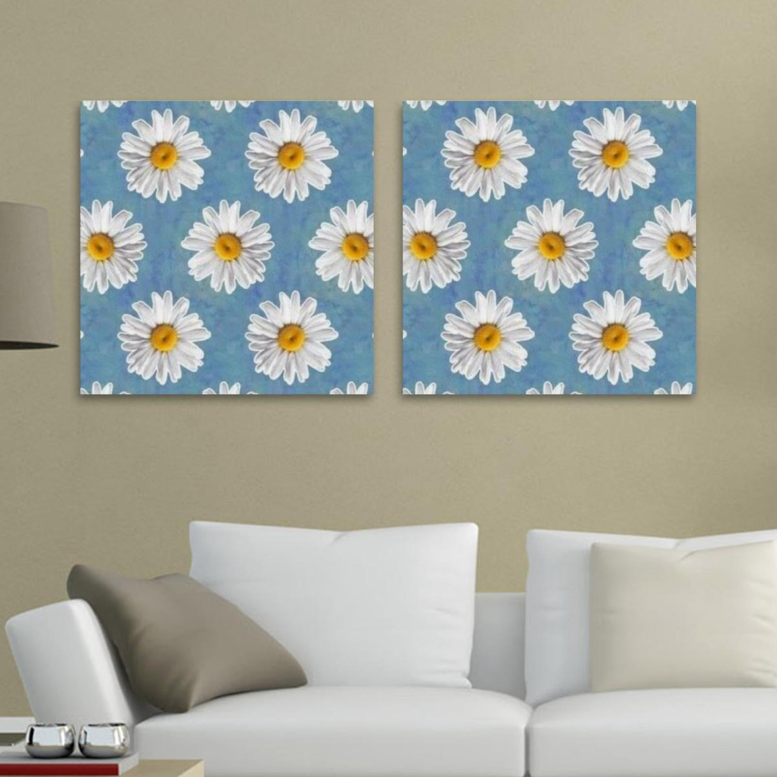 OWNSERIES Cute Daisy Flowers Pattern 2PC Canvas Wall Art Paintings for ...