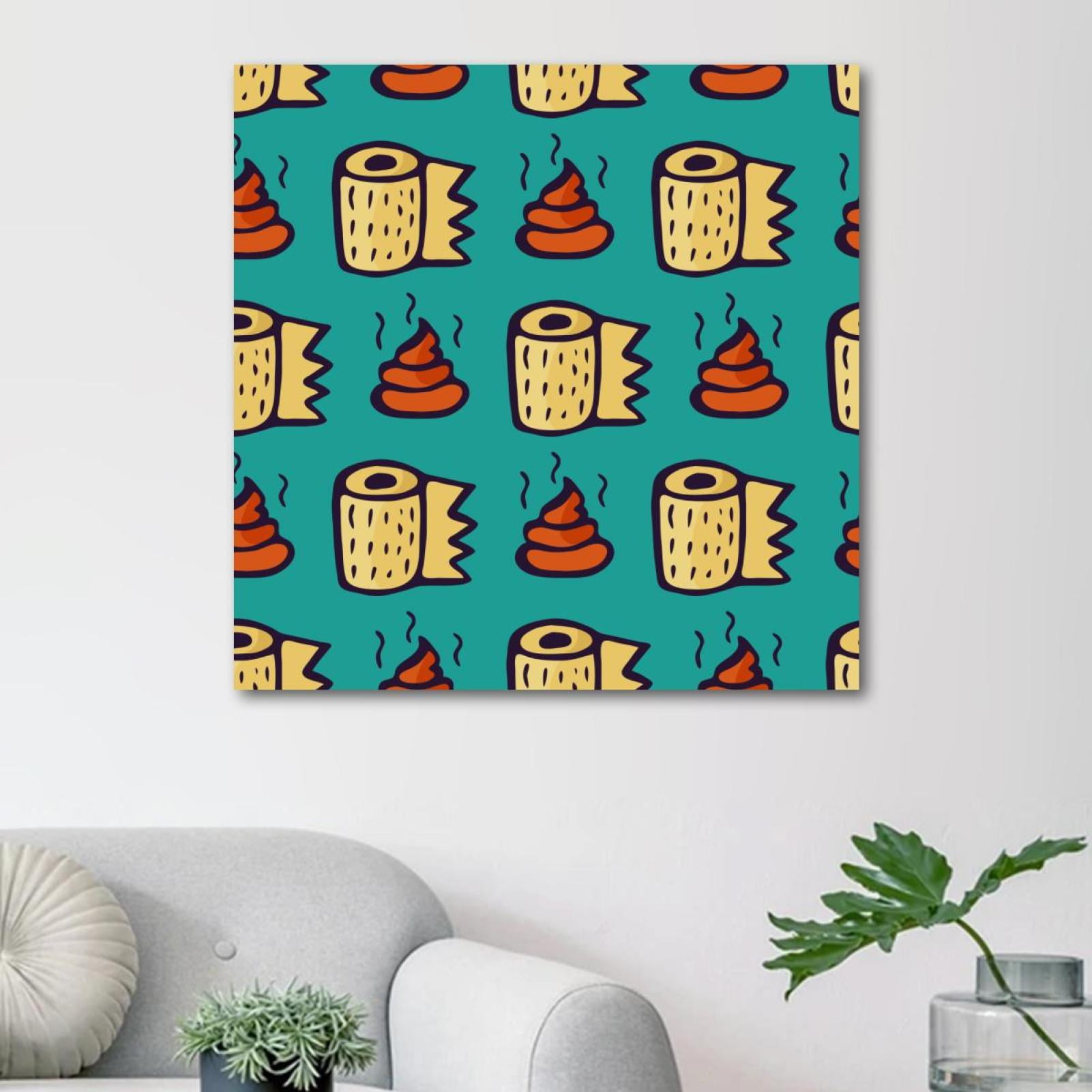 OWNSERIES Cute Poop Funny Pattern Canvas Wall Art Paintings for Living ...