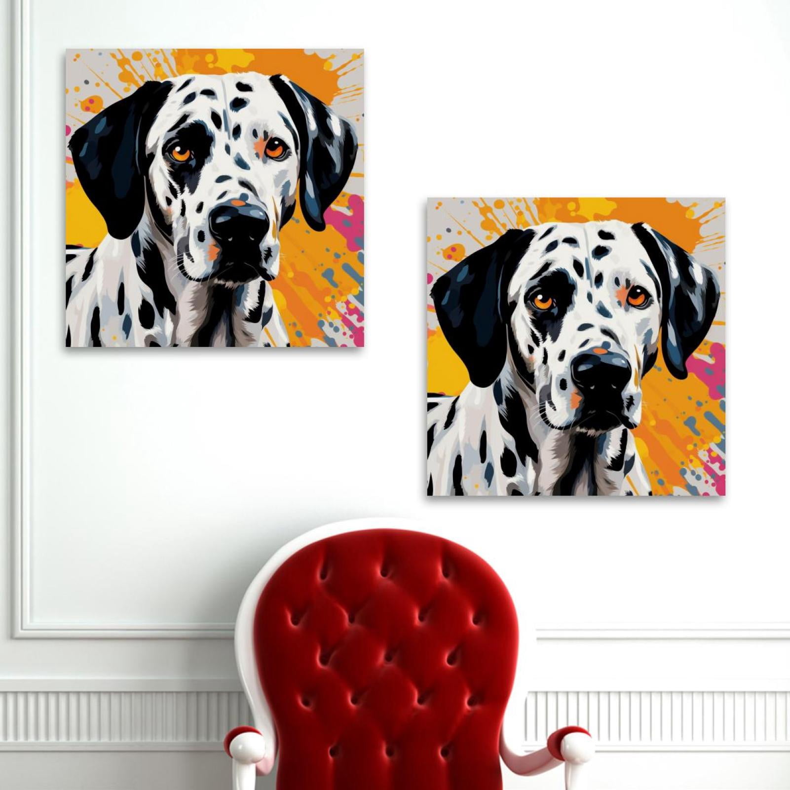 OWNSERIES Dalmatian Pattern 2PC Canvas Wall Art Paintings for Living ...