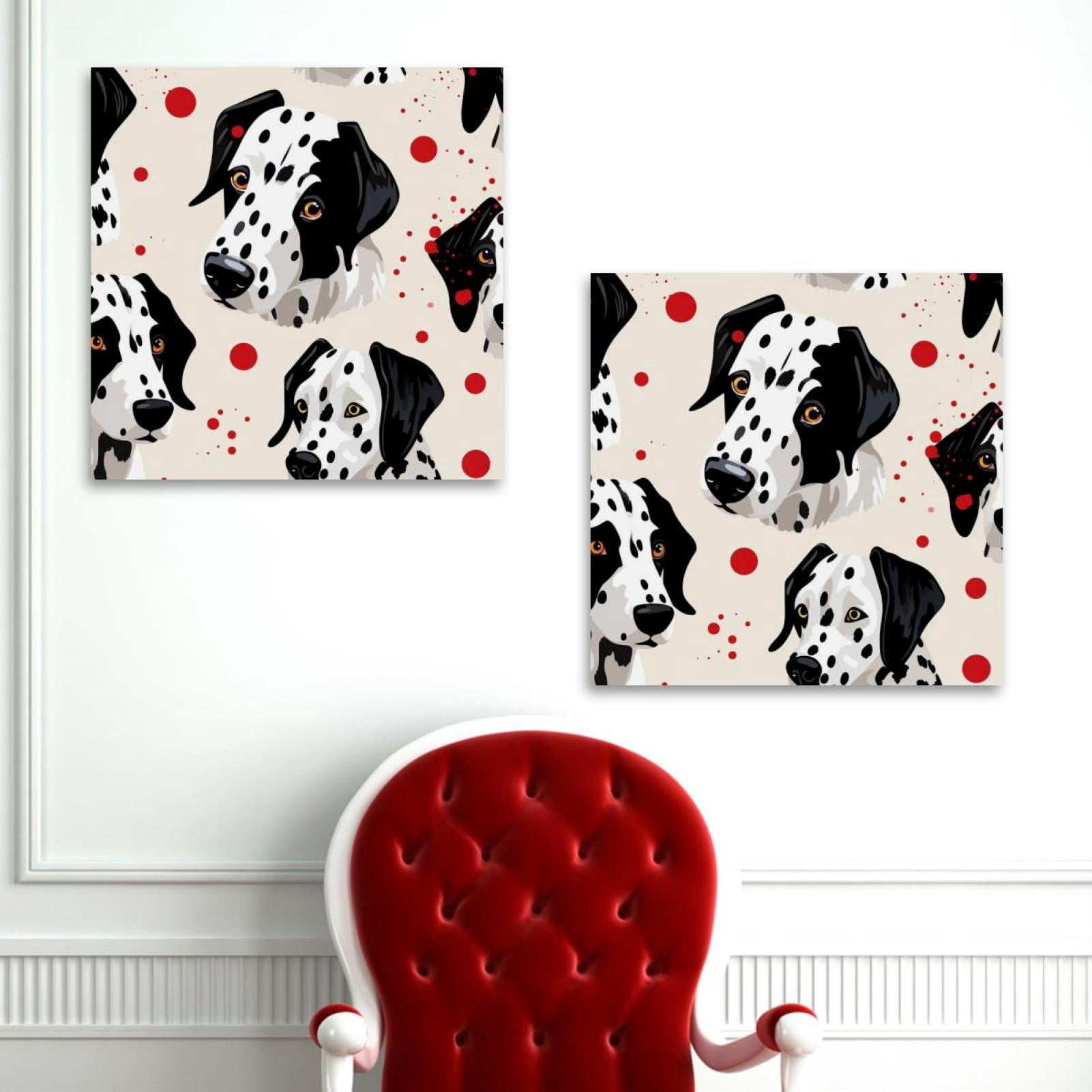 OWNSERIES Dalmatian Pattern 2PC Canvas Wall Art Paintings for Living ...