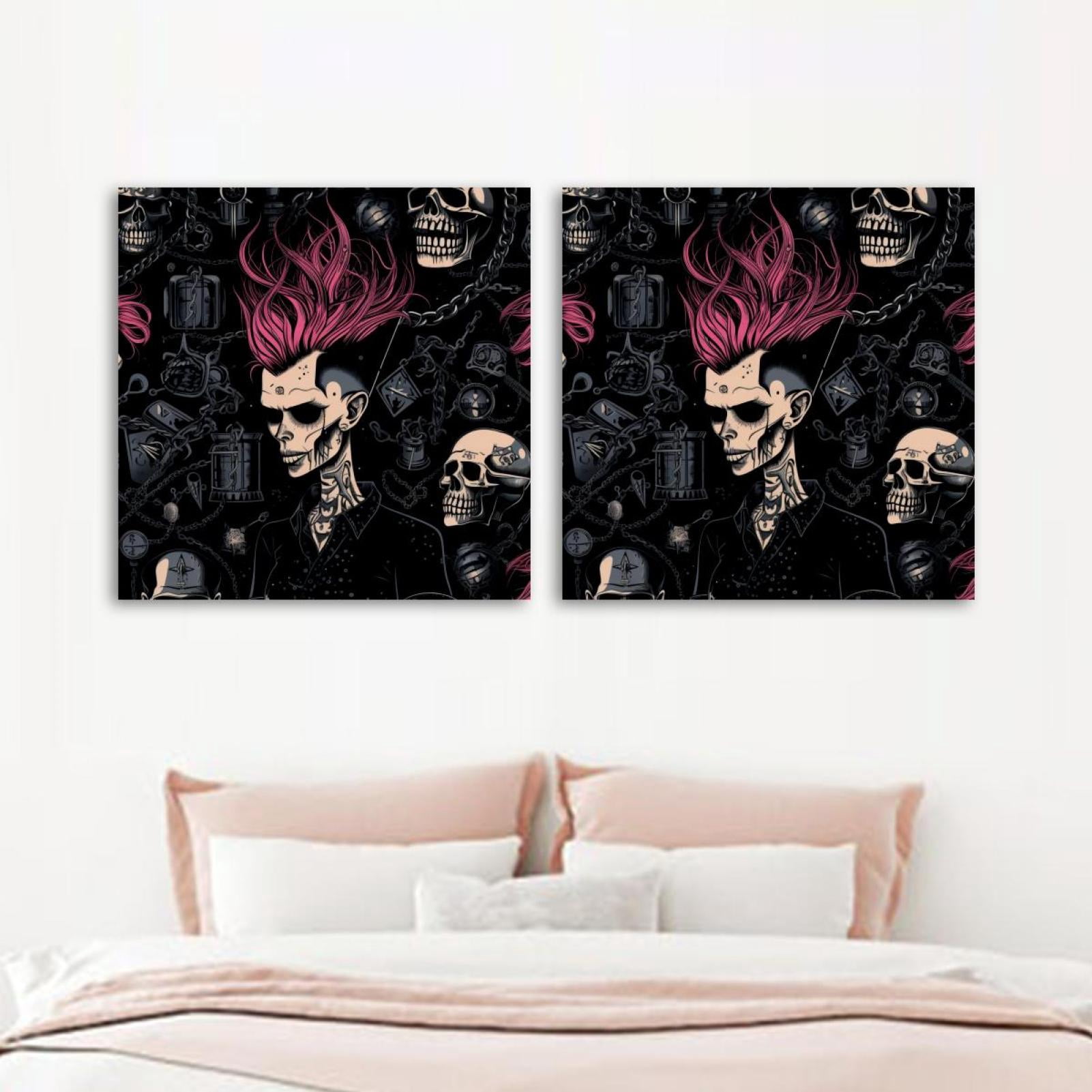 OWNSERIES Dark Punk Pattern Pattern 2PC Canvas Wall Art Paintings for ...