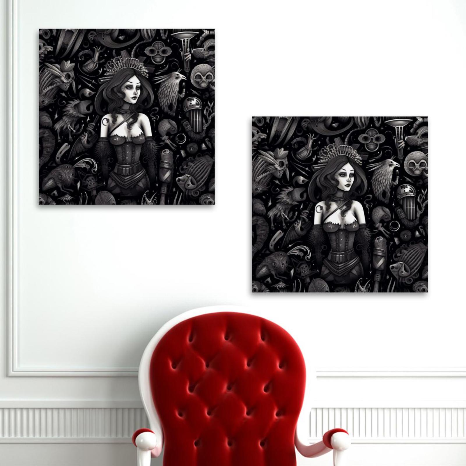 OWNSERIES Dark Punk Pattern 2PC Canvas Wall Art Paintings for Living ...