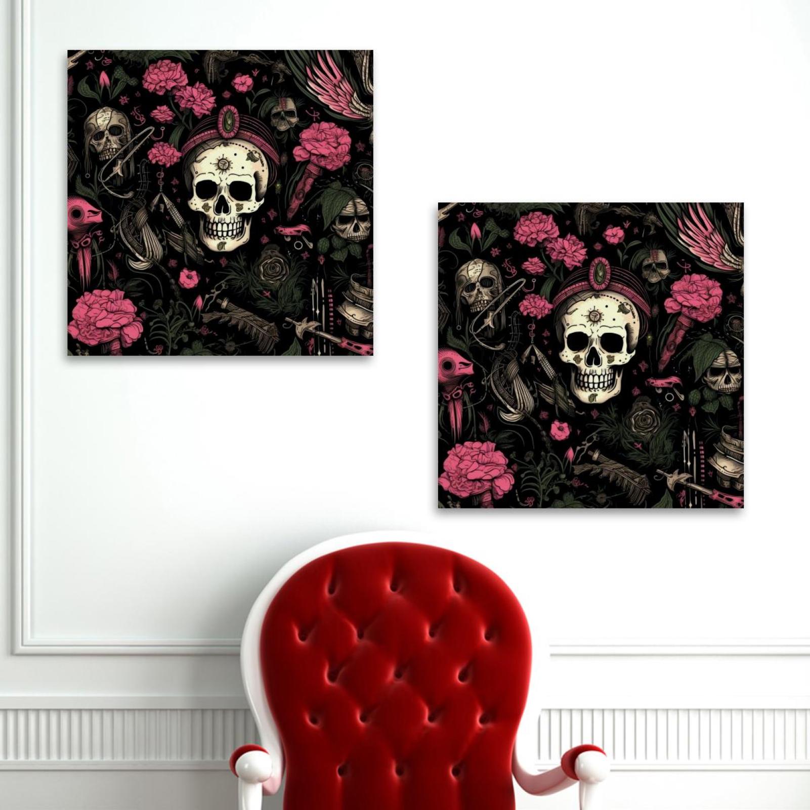 OWNSERIES Dark Punk Pattern 2PC Canvas Wall Art Paintings for Living ...