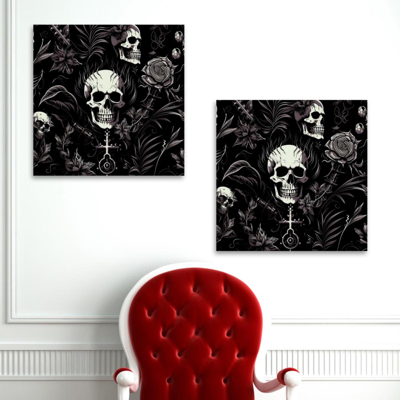 OWNSERIES Dark Punk Pattern 2PC Canvas Wall Art Paintings for Living ...