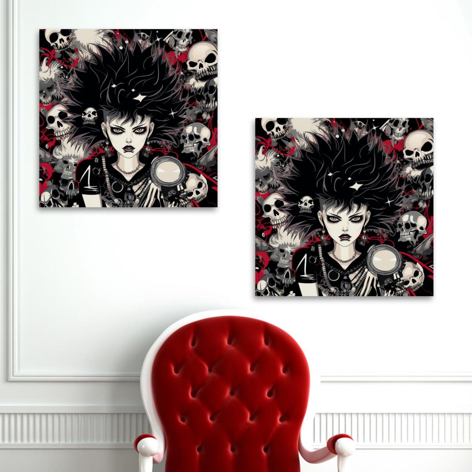 OWNSERIES Dark Punk Pattern 2PC Canvas Wall Art Paintings for Living ...