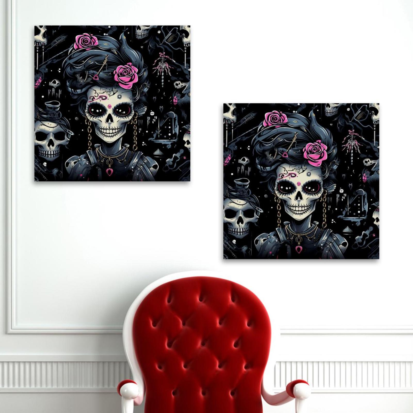 OWNSERIES Dark Punk Pattern 2PC Canvas Wall Art Paintings for Living ...