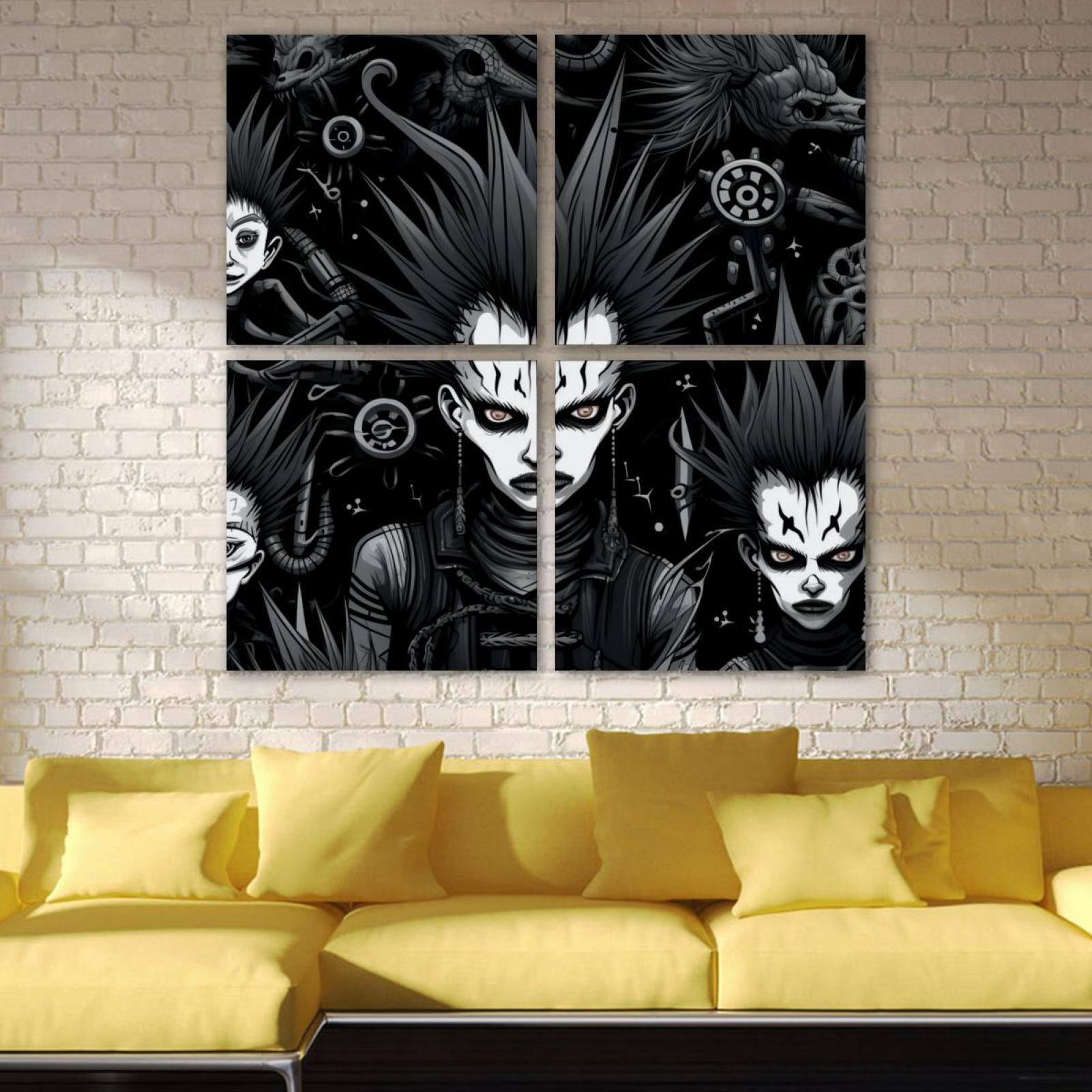 OWNSERIES Dark Punk Pattern Pattern 4PC Frameless Canvas Wall Art ...
