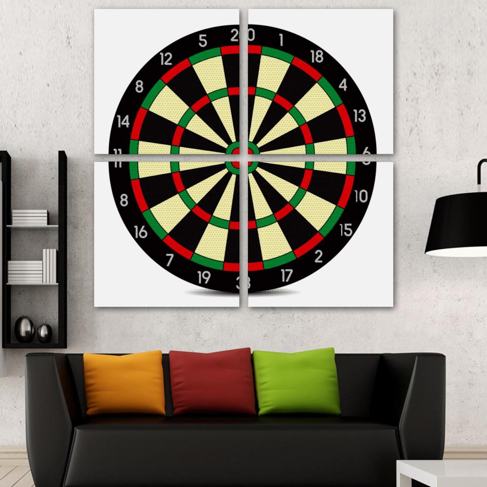 OWNSERIES Darts Board Sports Pattern 4PC Frameless Canvas Wall Art ...