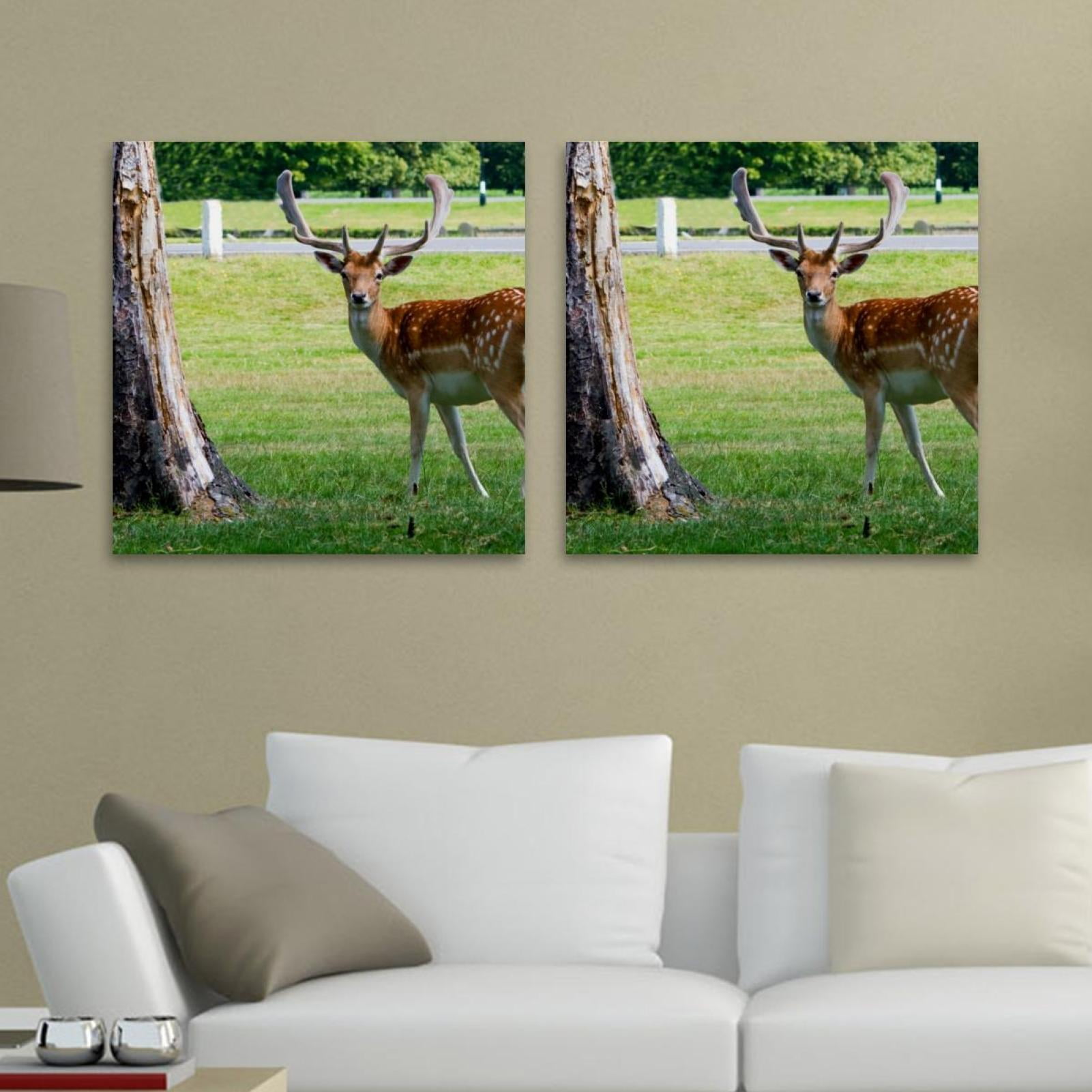 OWNSERIES Deer Pattern 2PC Canvas Wall Art Paintings for Living Room ...