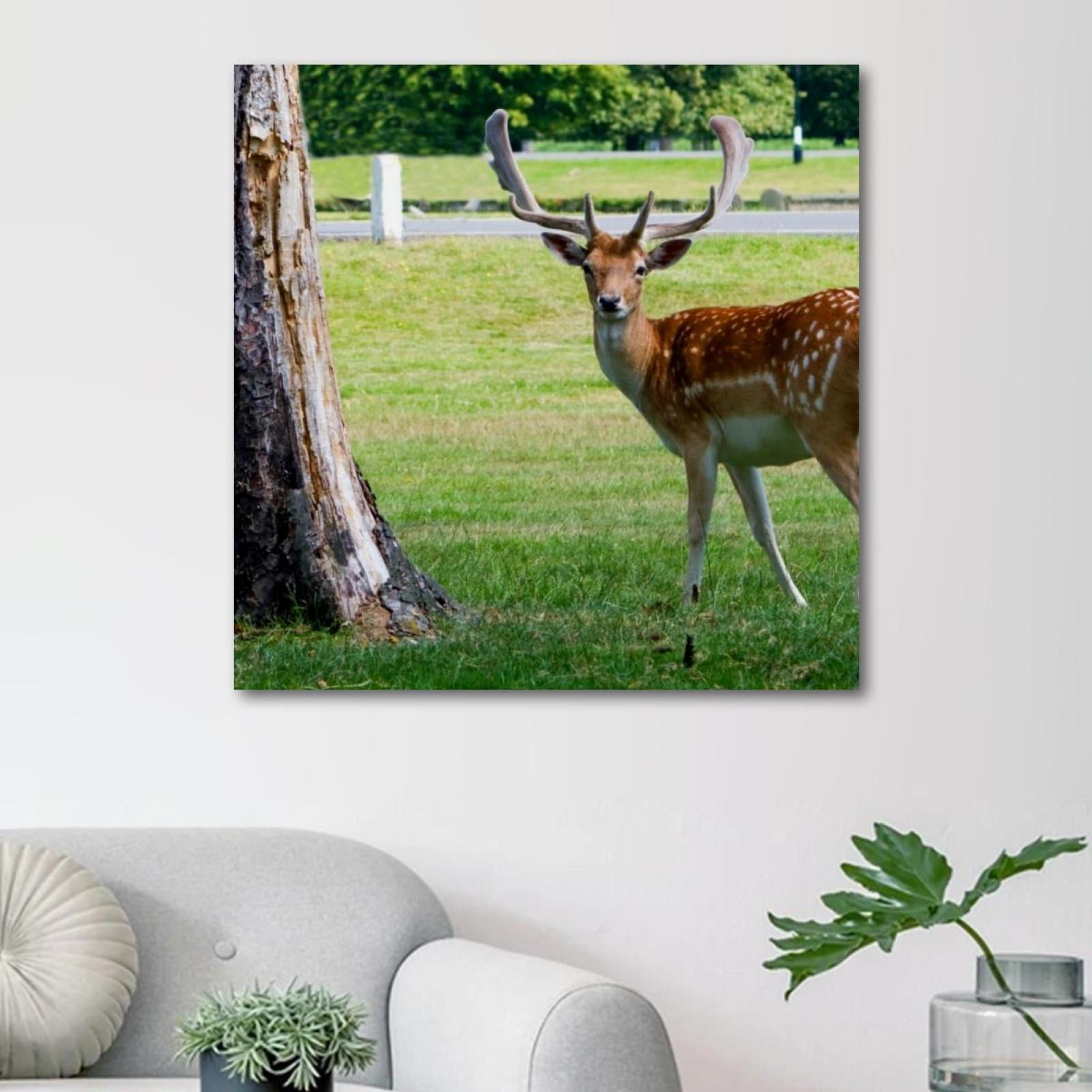 OWNSERIES Deer Pattern Pattern Canvas Wall Art Paintings for Living ...
