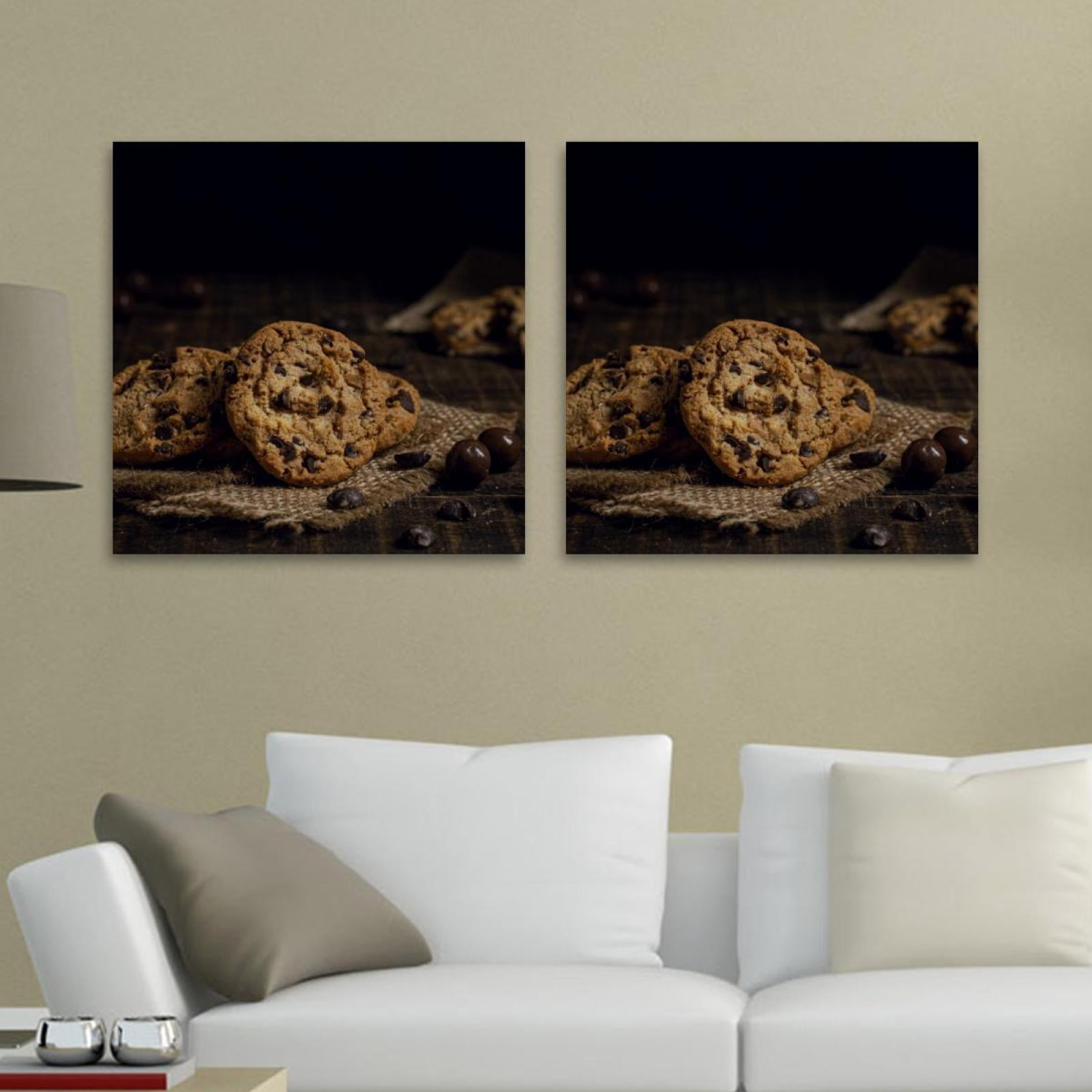 OWNSERIES Delicious Cookies Pattern 2PC Canvas Wall Art Paintings for ...