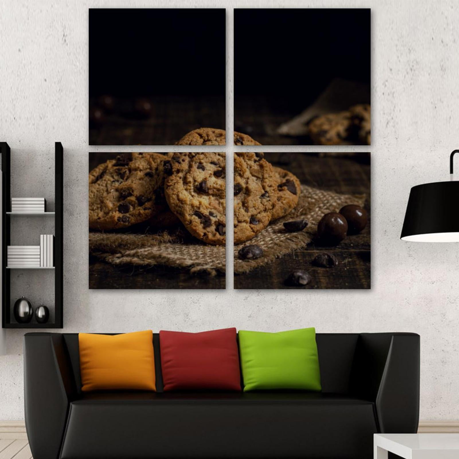 OWNSERIES Delicious Cookies Pattern 4PC Frameless Canvas Wall Art ...
