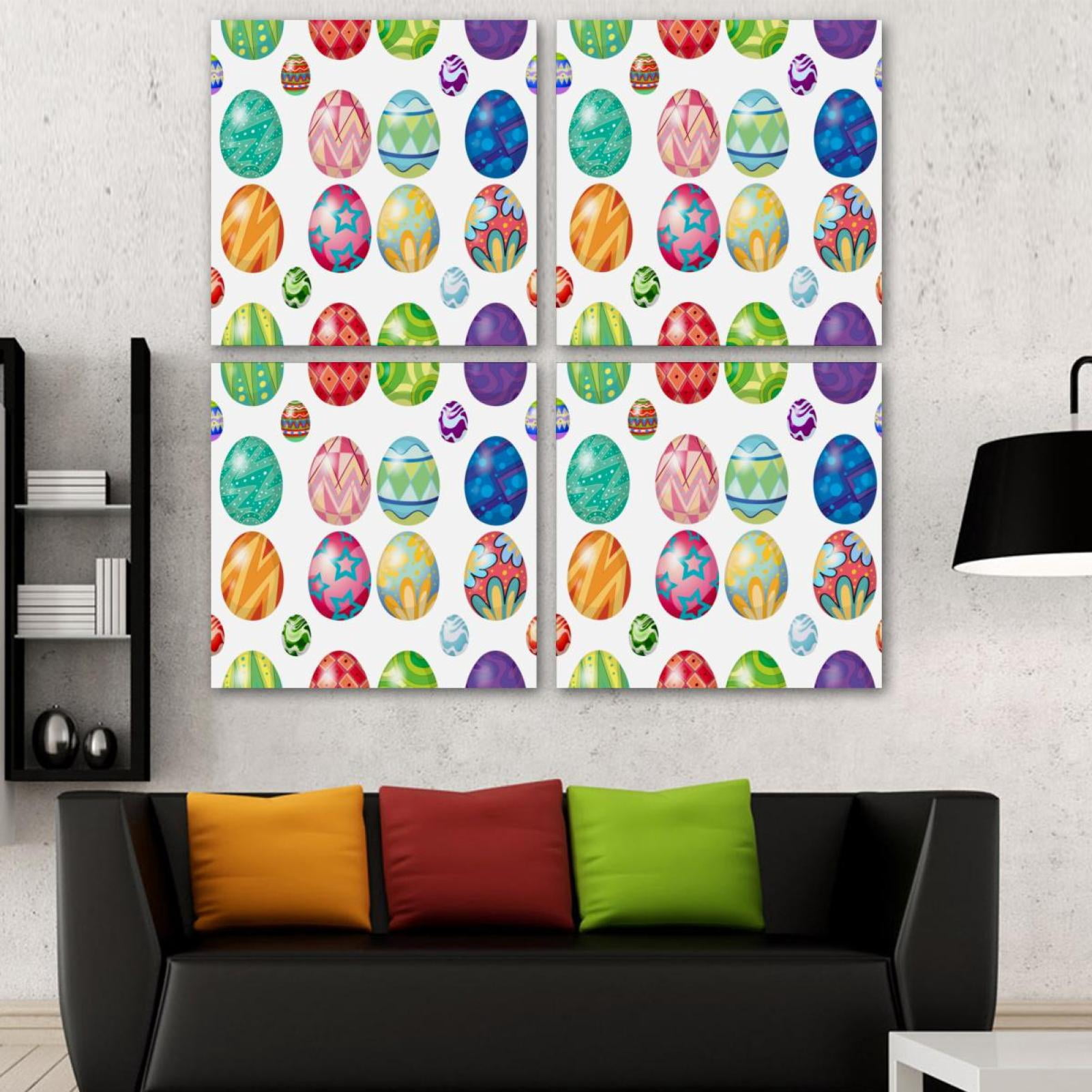 OWNSERIES Design with Easter Eggs Pattern 4PC Frameless Canvas Wall Art ...