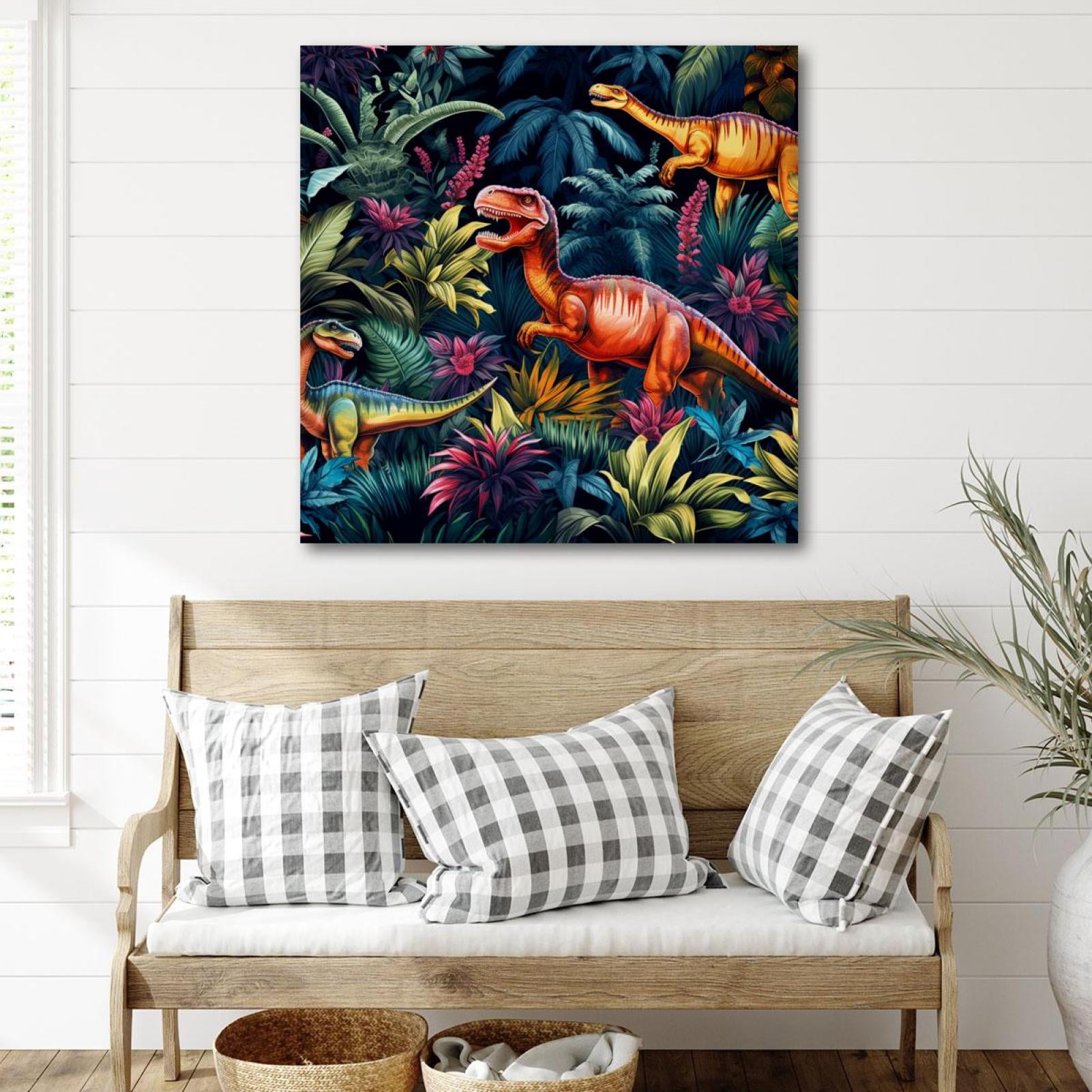 OWNSERIES Dinosaur Pattern Canvas Wall Art Paintings for Living Room ...