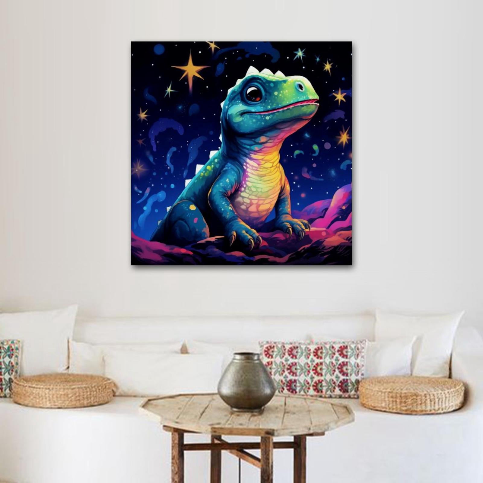 OWNSERIES Dinosaurs under the Stars Pattern Canvas Wall Art Paintings ...