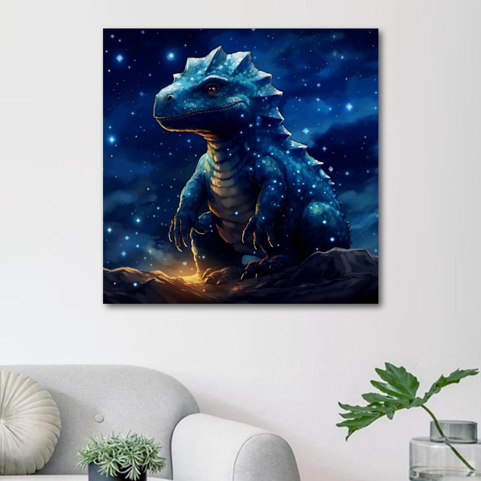 OWNSERIES Dinosaurs under the Stars Pattern Canvas Wall Art Paintings ...