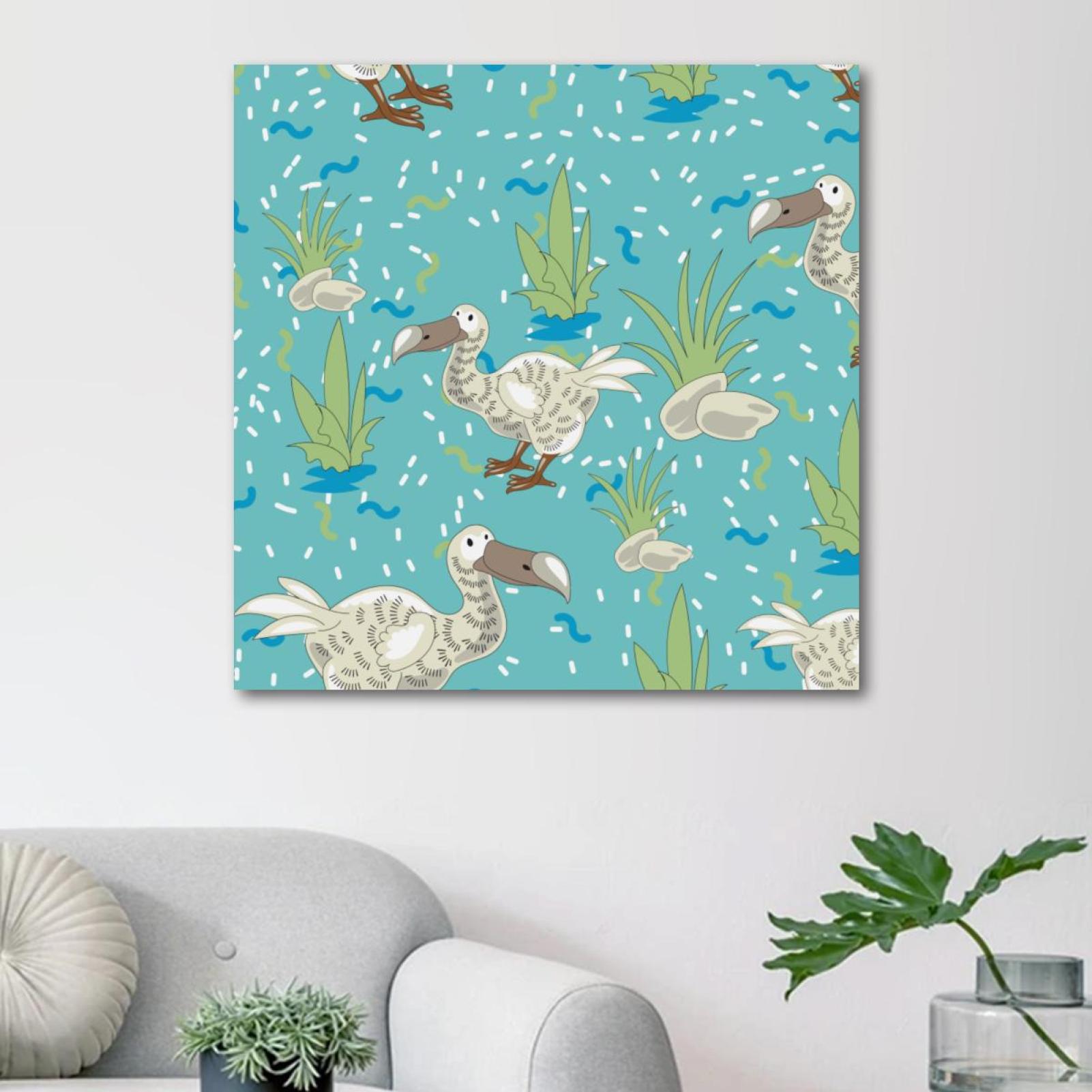 OWNSERIES Dodo Bird Cartoon Character Pattern Canvas Wall Art Paintings ...