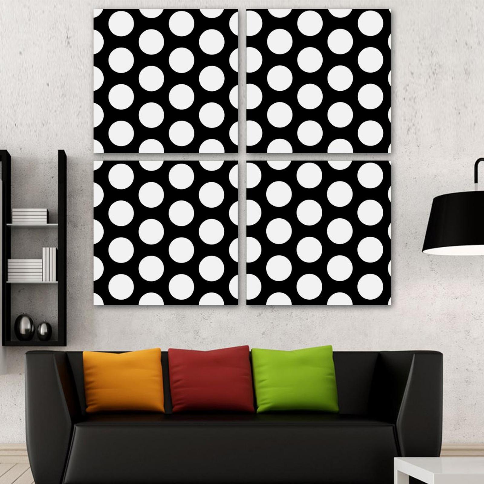 OWNSERIES Dot Pattern Pattern 4PC Frameless Canvas Wall Art Paintings ...