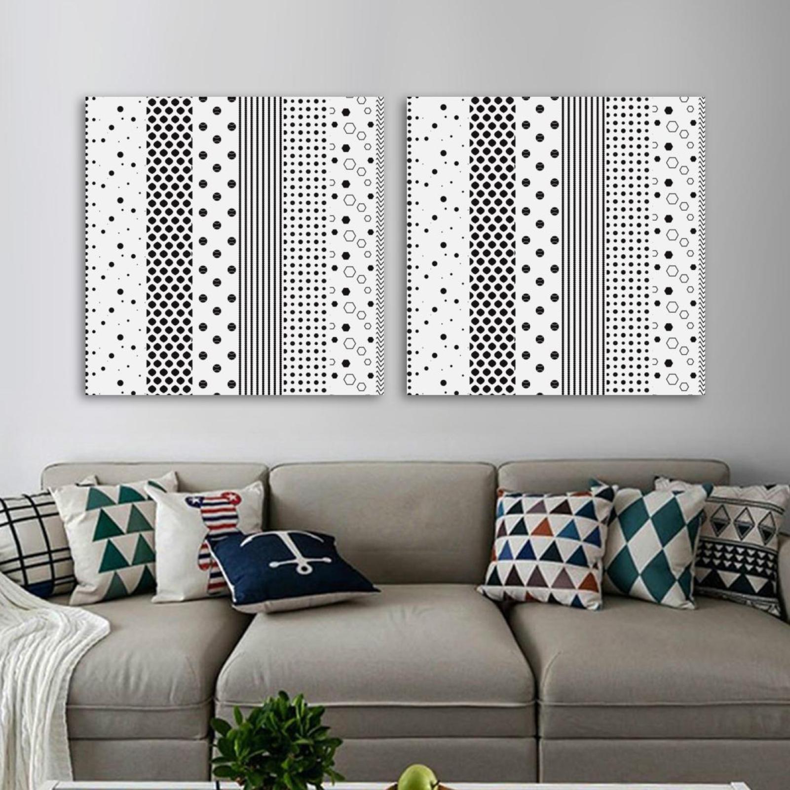 OWNSERIES Dotted Patterns Pattern 2PC Canvas Wall Art Paintings for ...