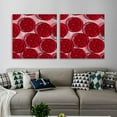 OWNSERIES Drawn Lemon Art Red Color Modern Pattern 2PC Canvas Wall Art ...