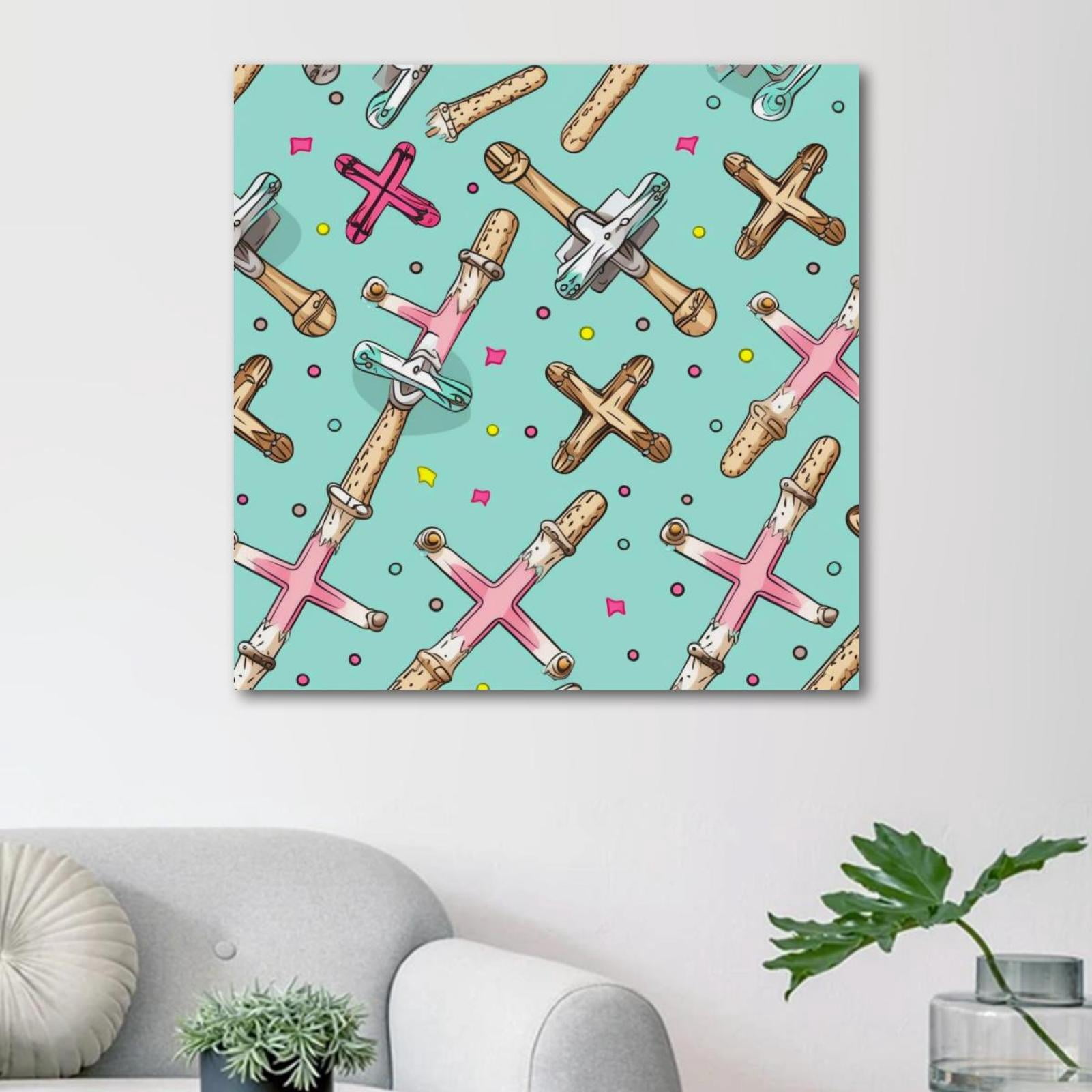 OWNSERIES Easter Cross Pattern Canvas Wall Art Paintings for Living ...