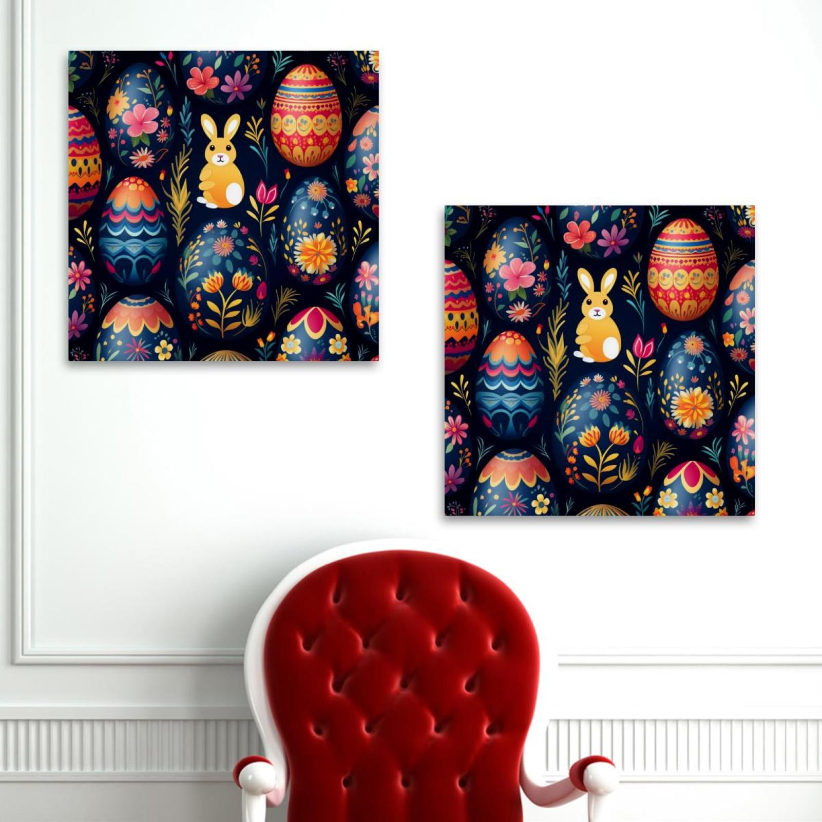 OWNSERIES Easter Rabbit Pattern 2PC Canvas Wall Art Paintings for ...