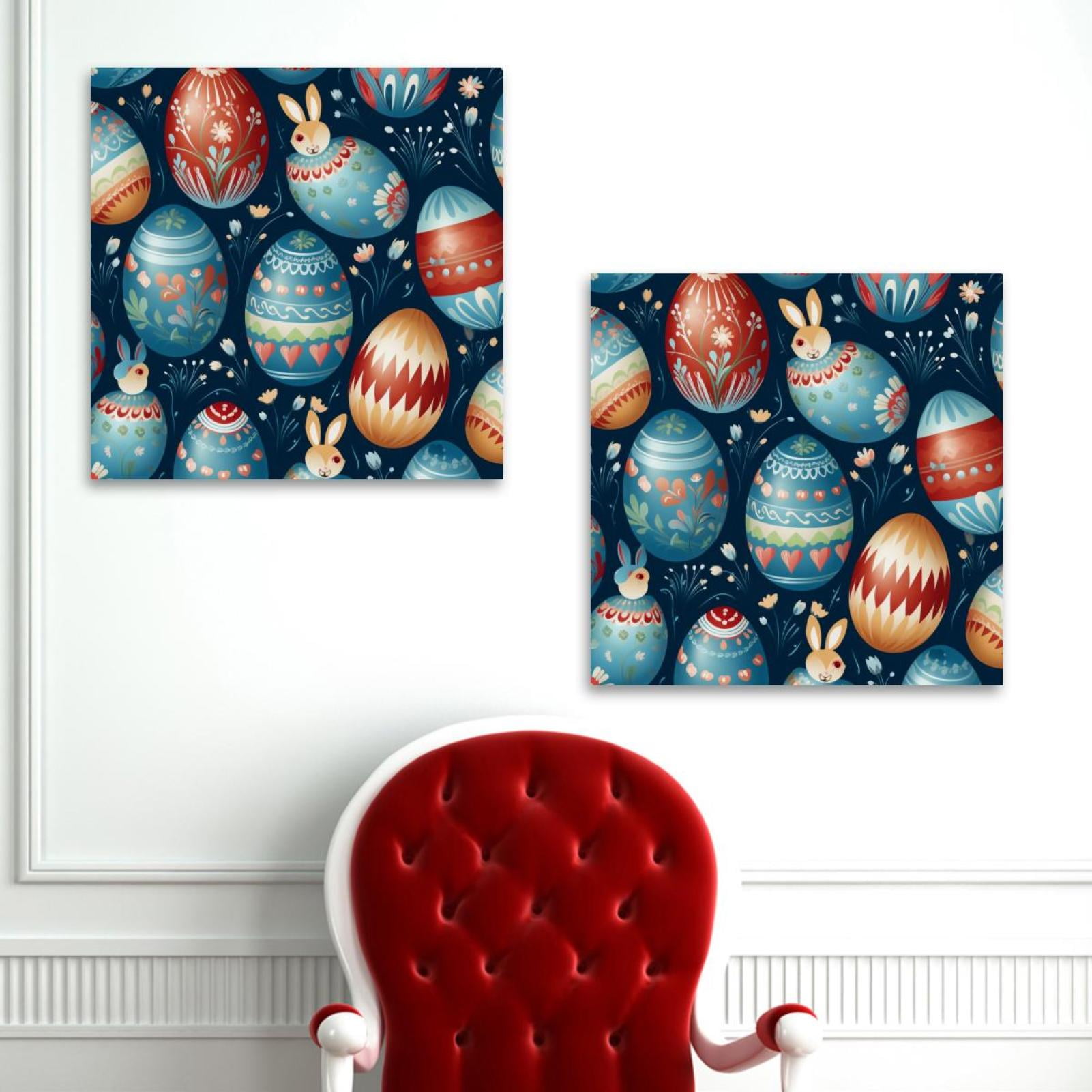 OWNSERIES Easter Rabbit Pattern 2PC Canvas Wall Art Paintings for ...