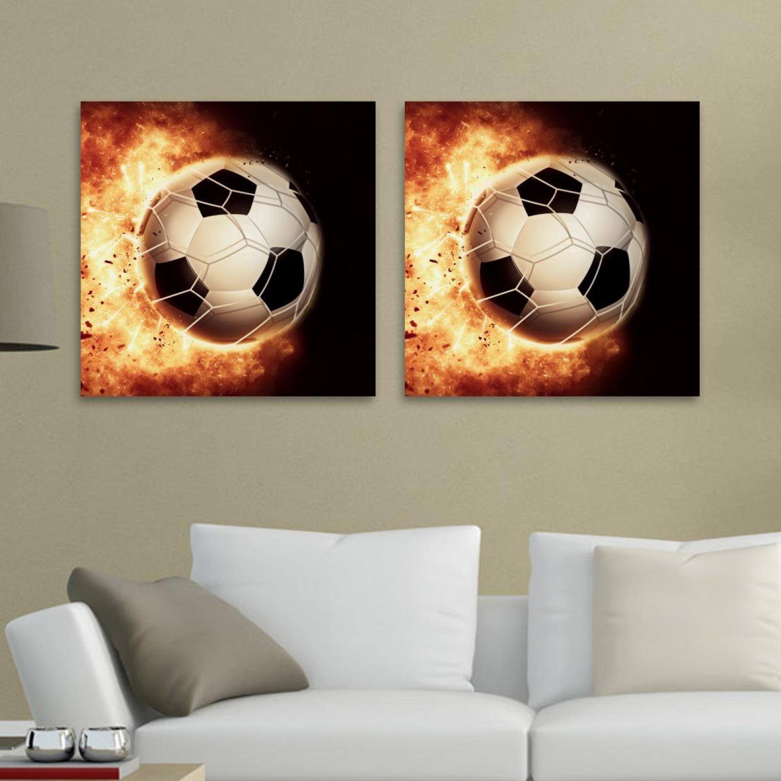 OWNSERIES Exploding Soccer Ball Freball Pattern 2PC Canvas Wall Art ...