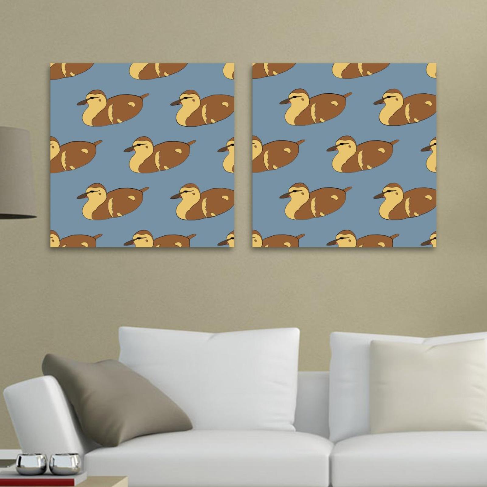 OWNSERIES Farm Agriculture Pet Furry Bird Duck Pattern 2PC Canvas Wall ...