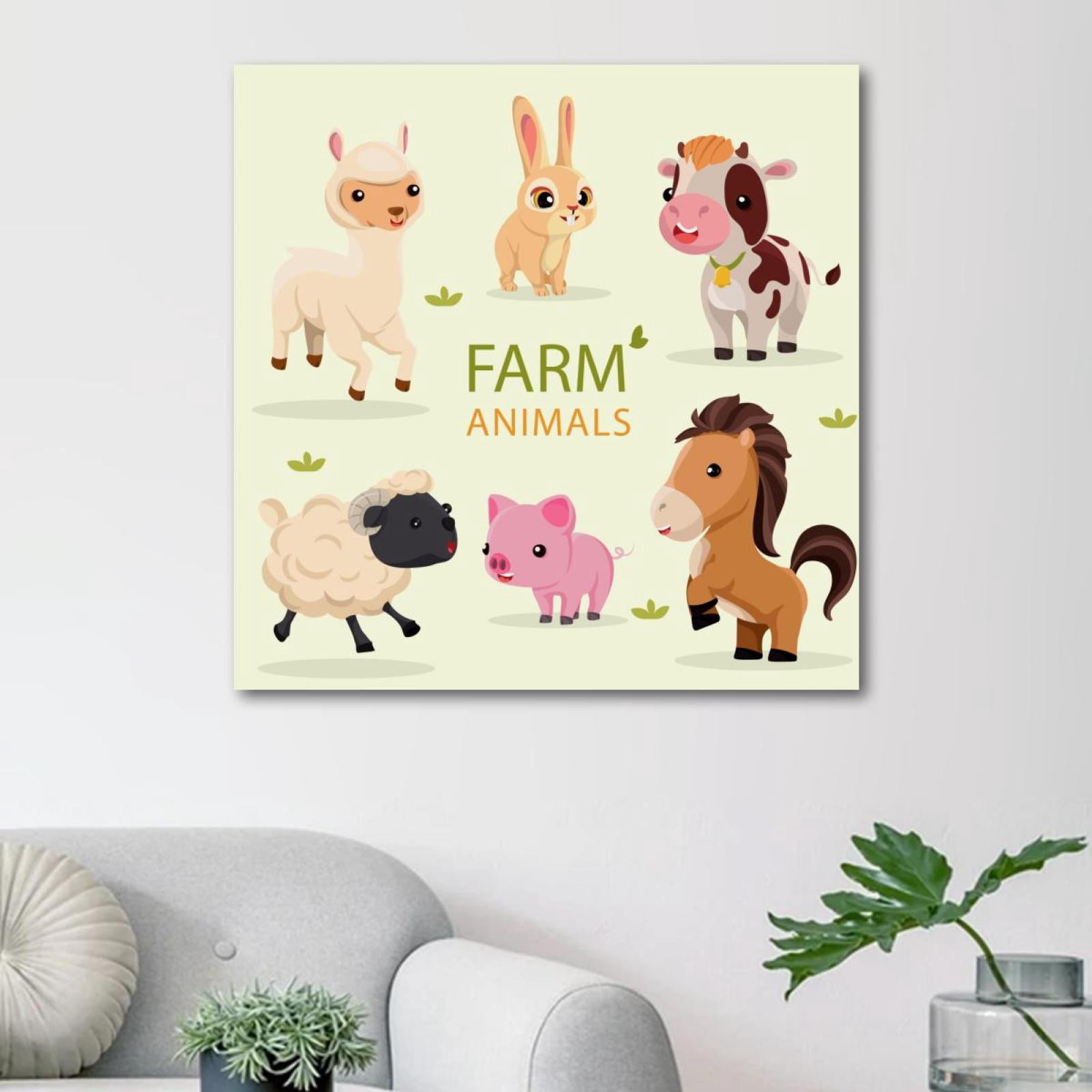 OWNSERIES Farm Animals Collection-01 Pattern Canvas Wall Art Paintings ...