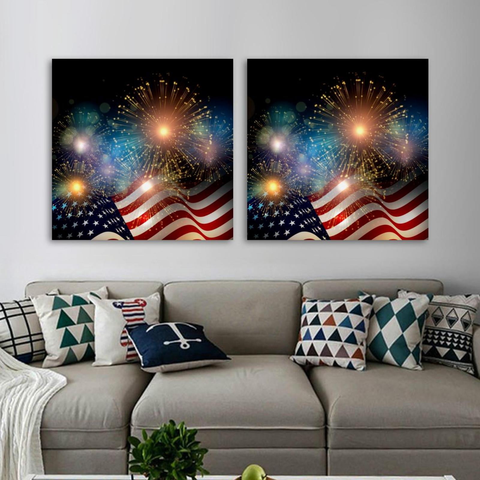 OWNSERIES Fireworks Pattern 2PC Canvas Wall Art Paintings for Living ...