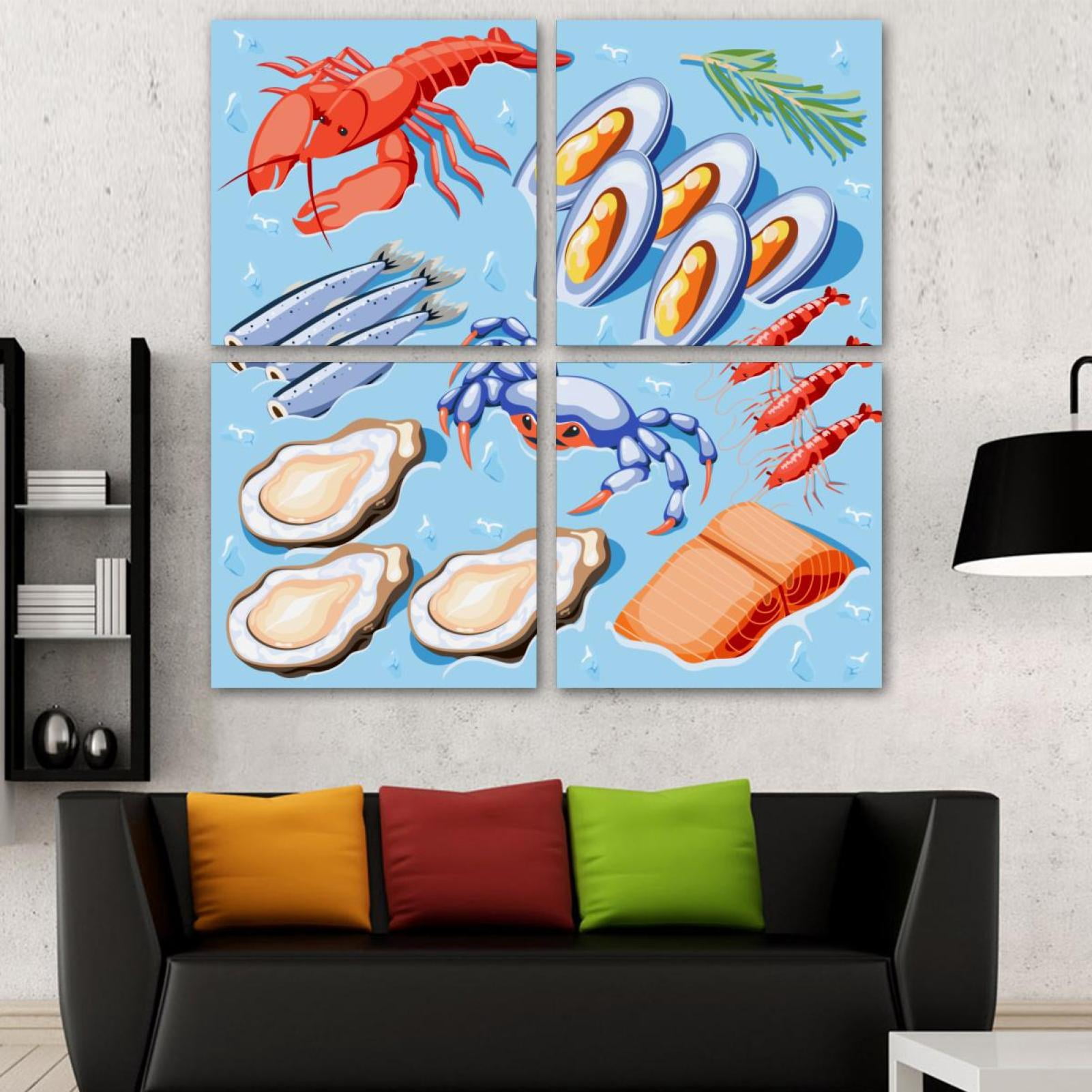 OWNSERIES Fish Mussels Crawfish Crabs Shrimp Oysters Lobster Pattern ...