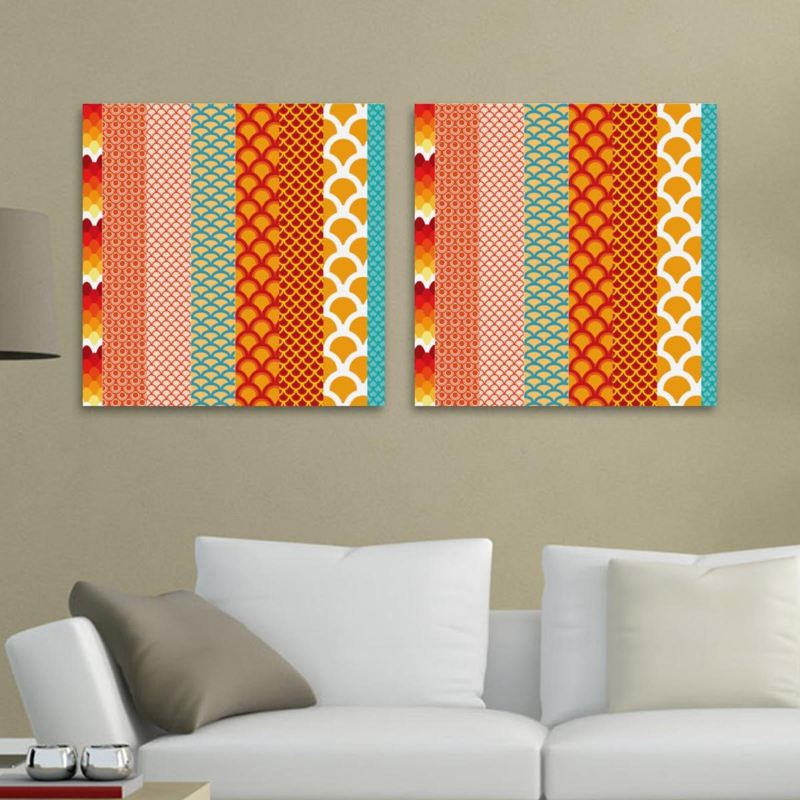 OWNSERIES Fish Scale Patterns Pattern 2PC Canvas Wall Art Paintings for ...