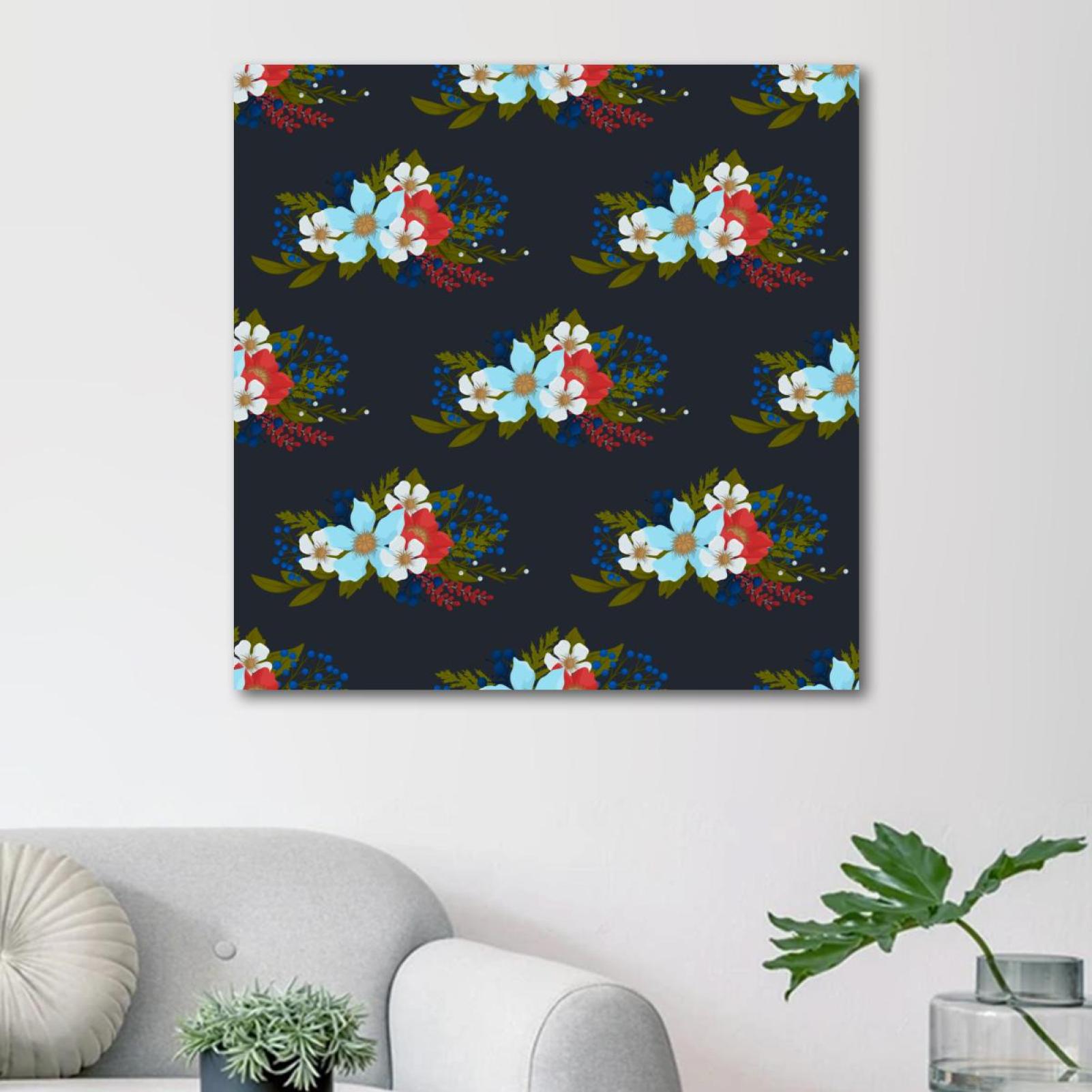 OWNSERIES Flower Seamless Pattern Canvas Wall Art Paintings for Living ...