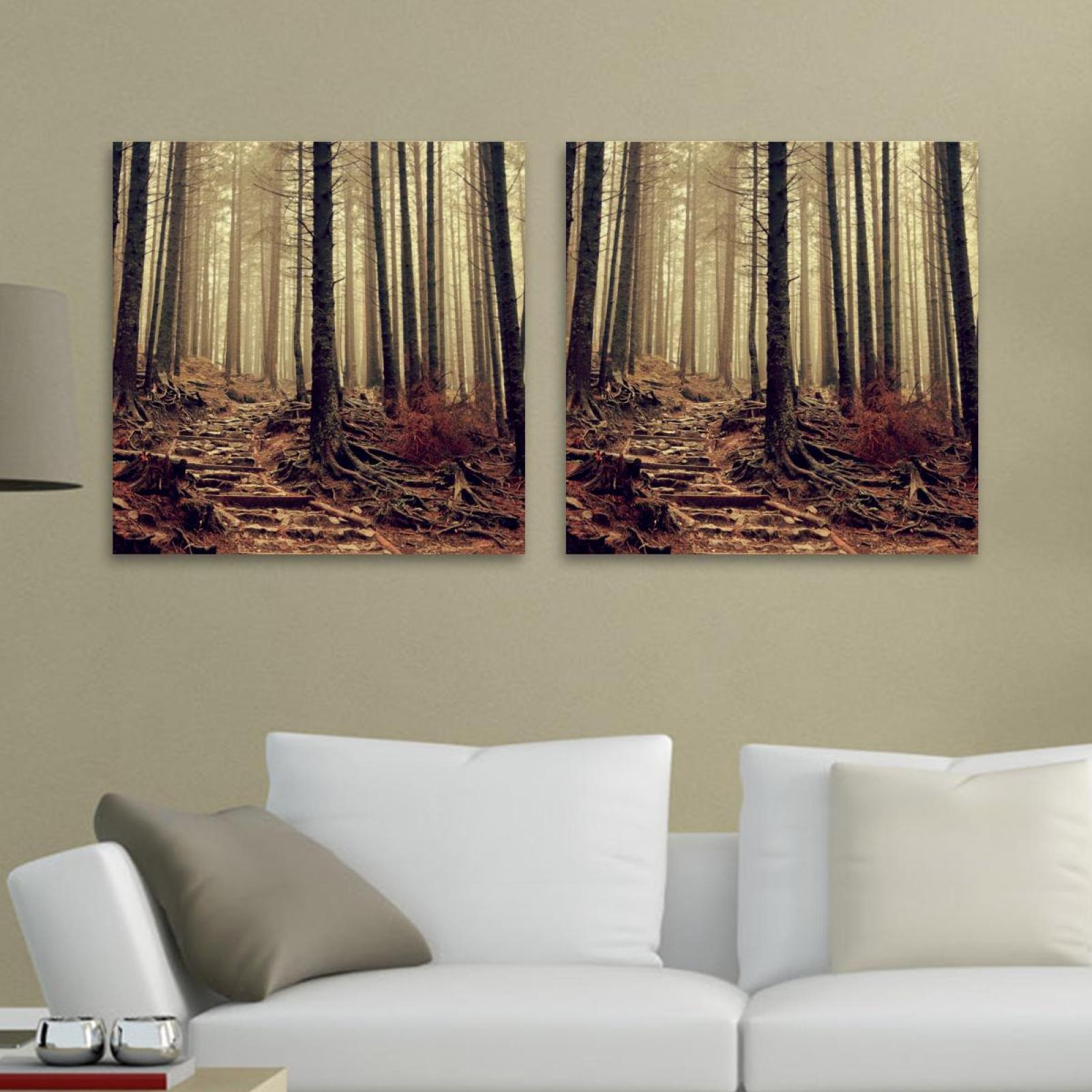 OWNSERIES Foggy Stair Adventure Vegetation Leading Pattern 2PC Canvas ...